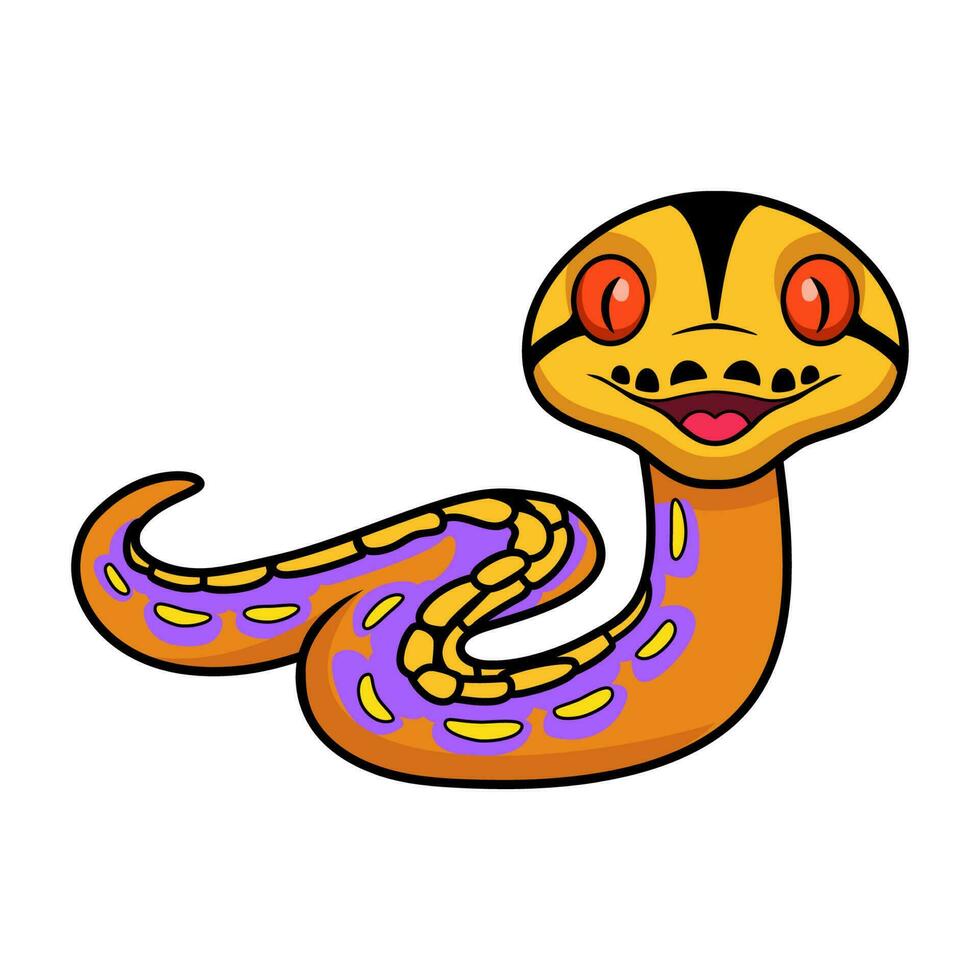 Cute purple albino tiger reticulated python cartoon 23935882 Vector Art ...