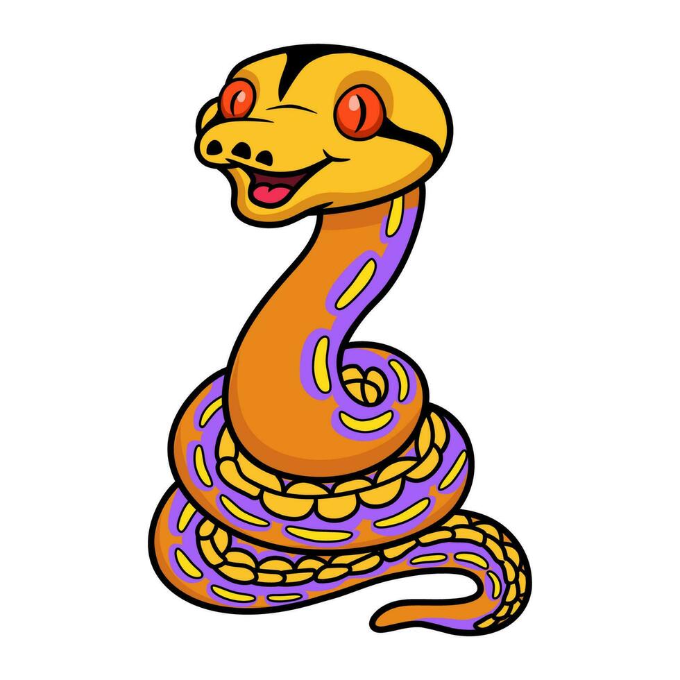Cute purple albino tiger reticulated python cartoon 23935890 Vector Art ...