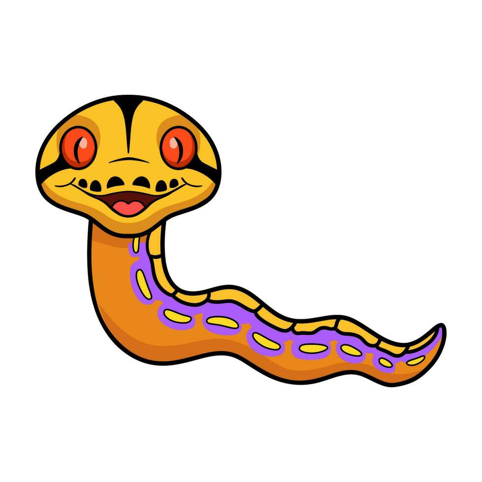 Cute purple albino tiger reticulated python cartoon 23935899 Vector Art ...