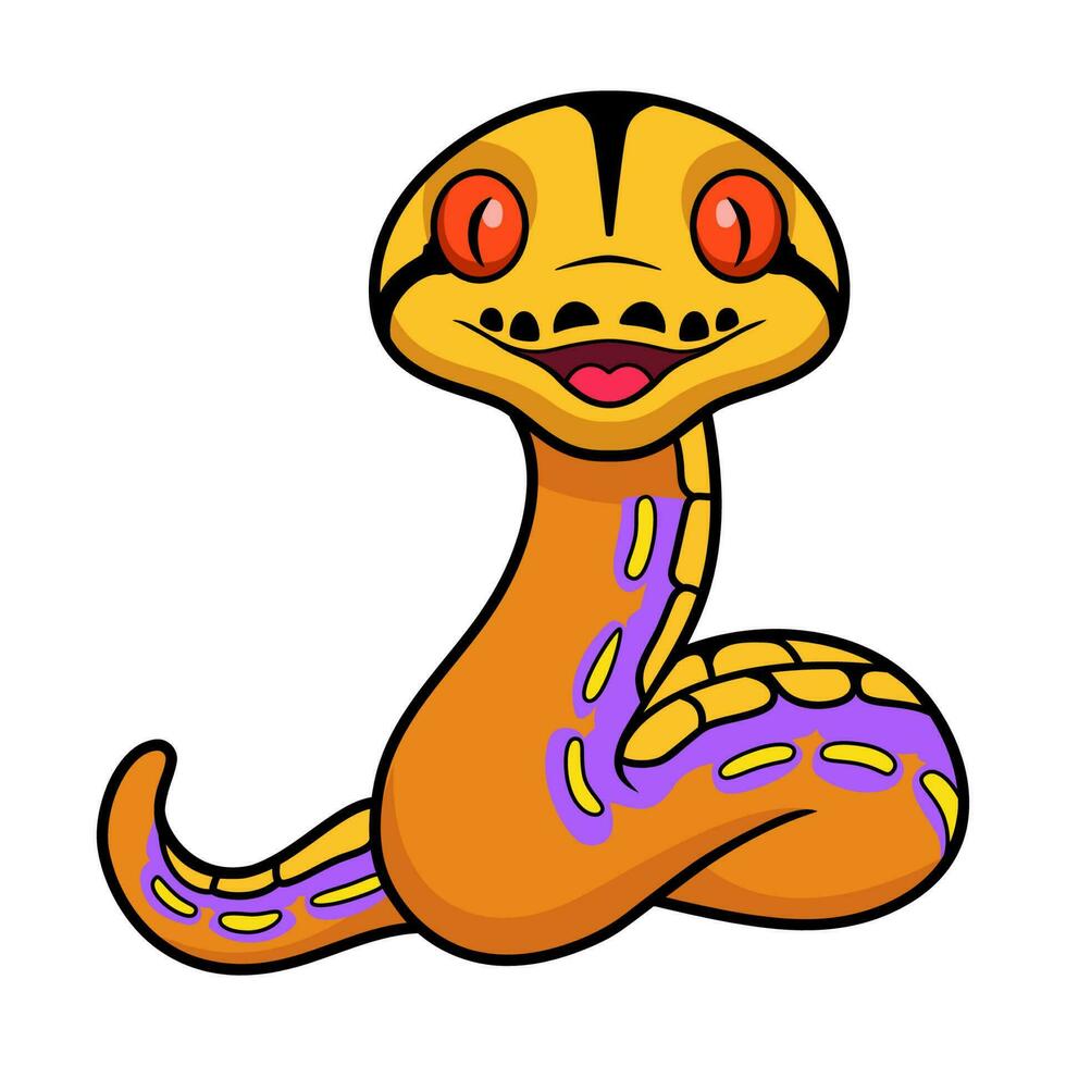 Cute purple albino tiger reticulated python cartoon 23935920 Vector Art ...