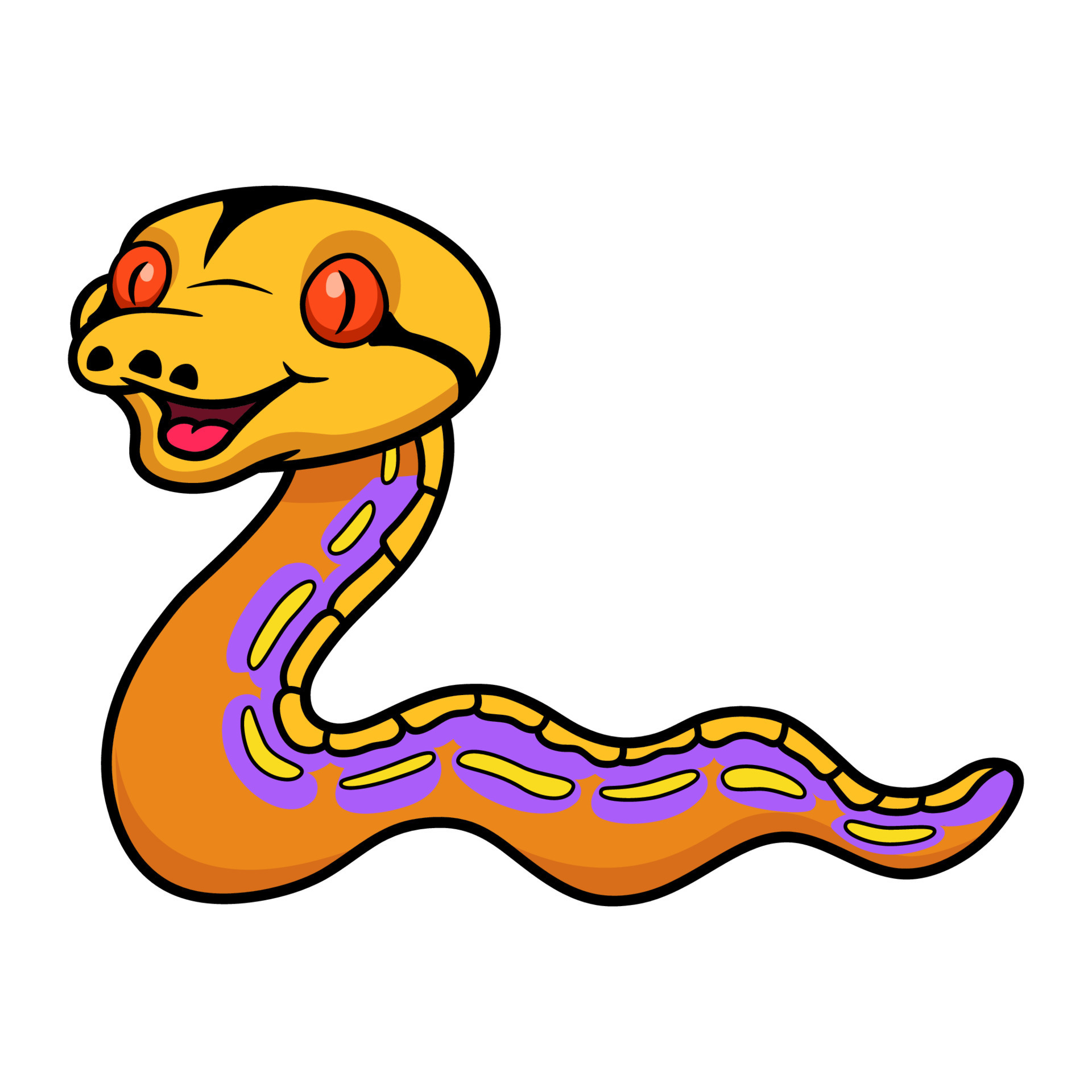 Cute purple albino tiger reticulated python cartoon 23935927 Vector Art ...