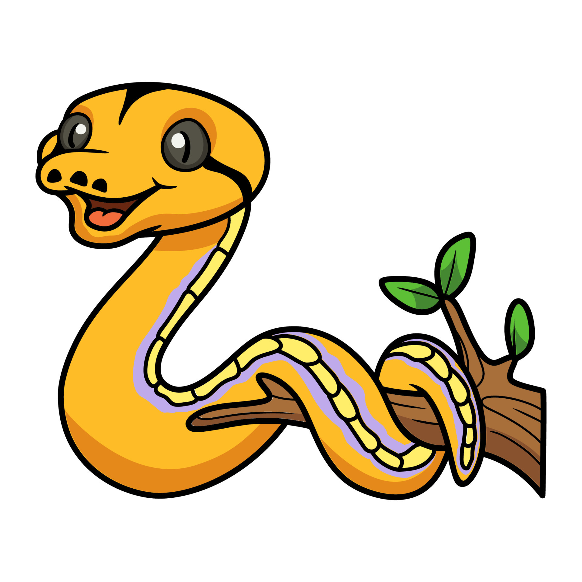 Cute purple golden child cartoon on tree branch 23935933 Vector Art at ...