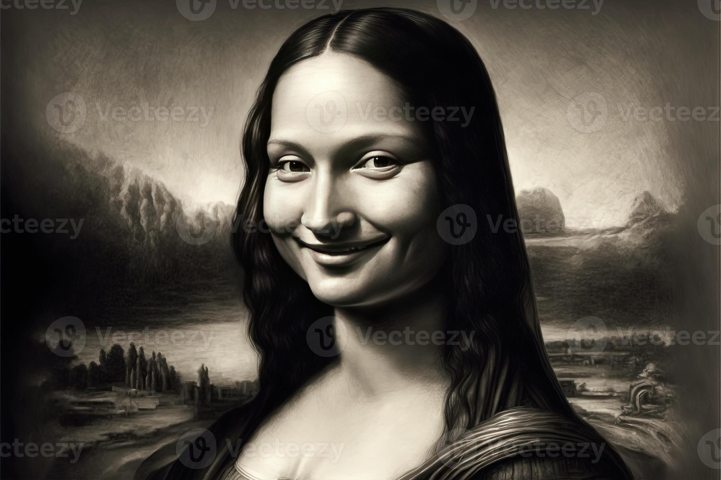 smiling mona lisa portrait illustration 23940677 Stock Photo at Vecteezy