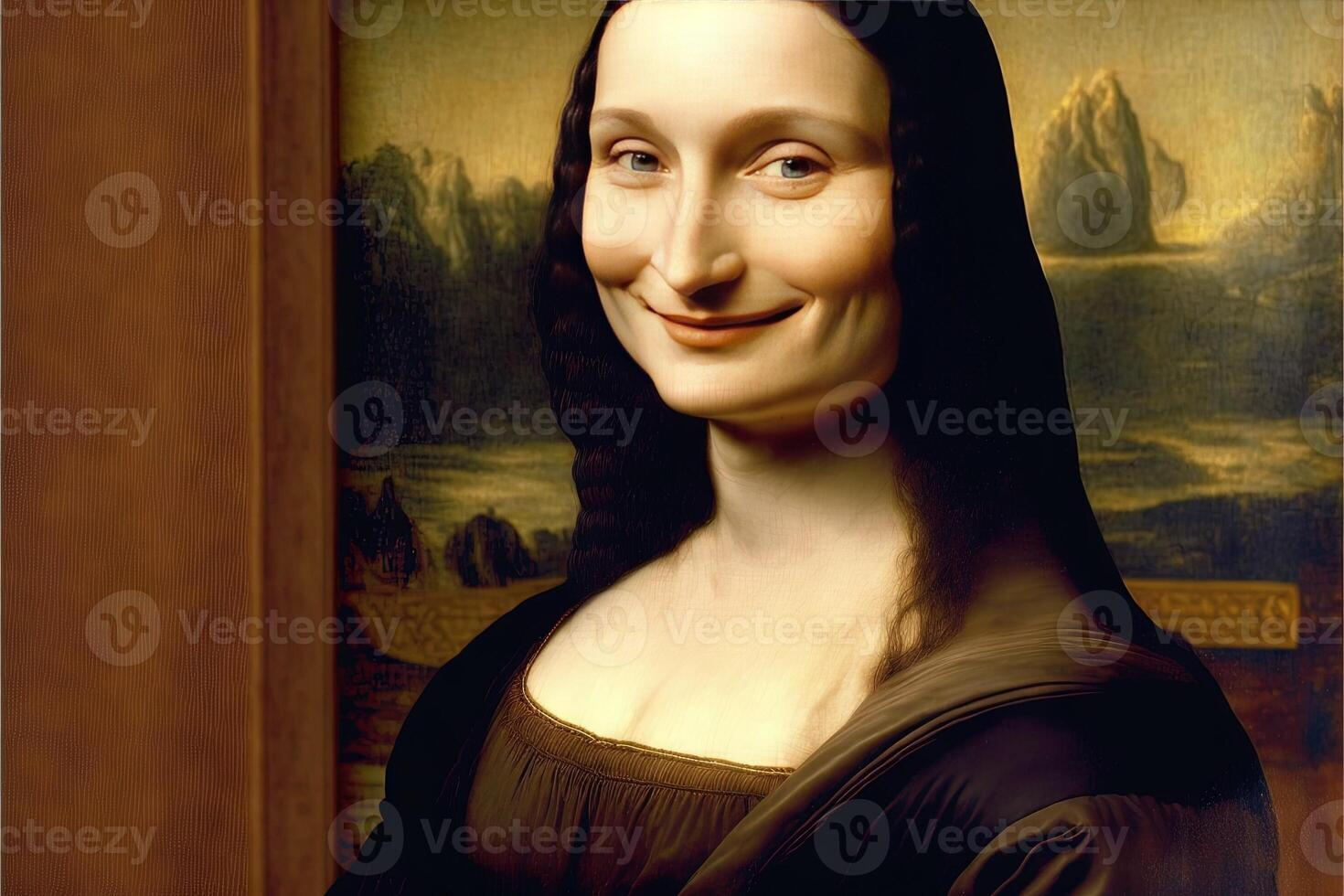 smiling mona lisa portrait illustration 23940698 Stock Photo at Vecteezy