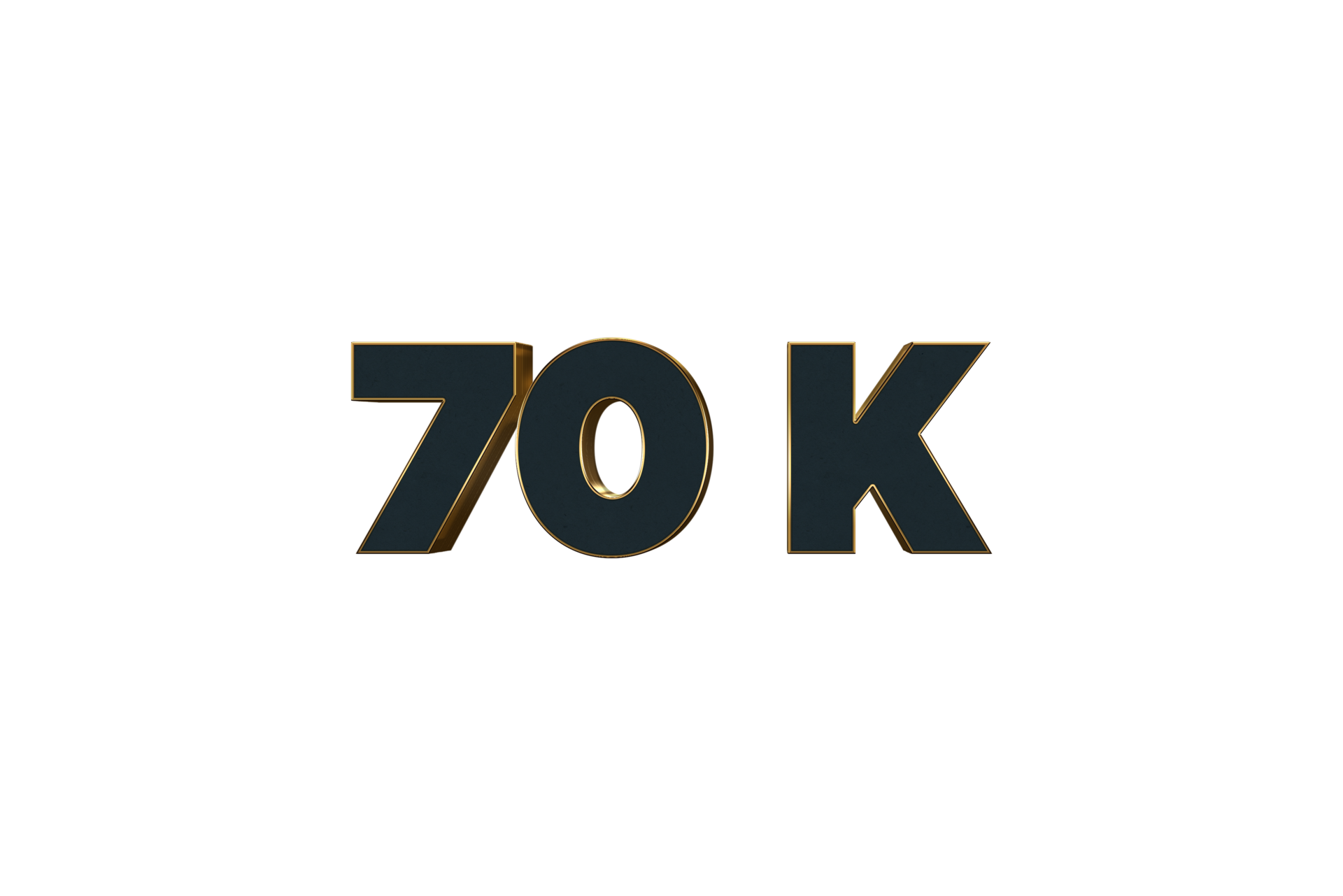 70 k subscribers celebration greeting Number with luxury design 23944703 PNG