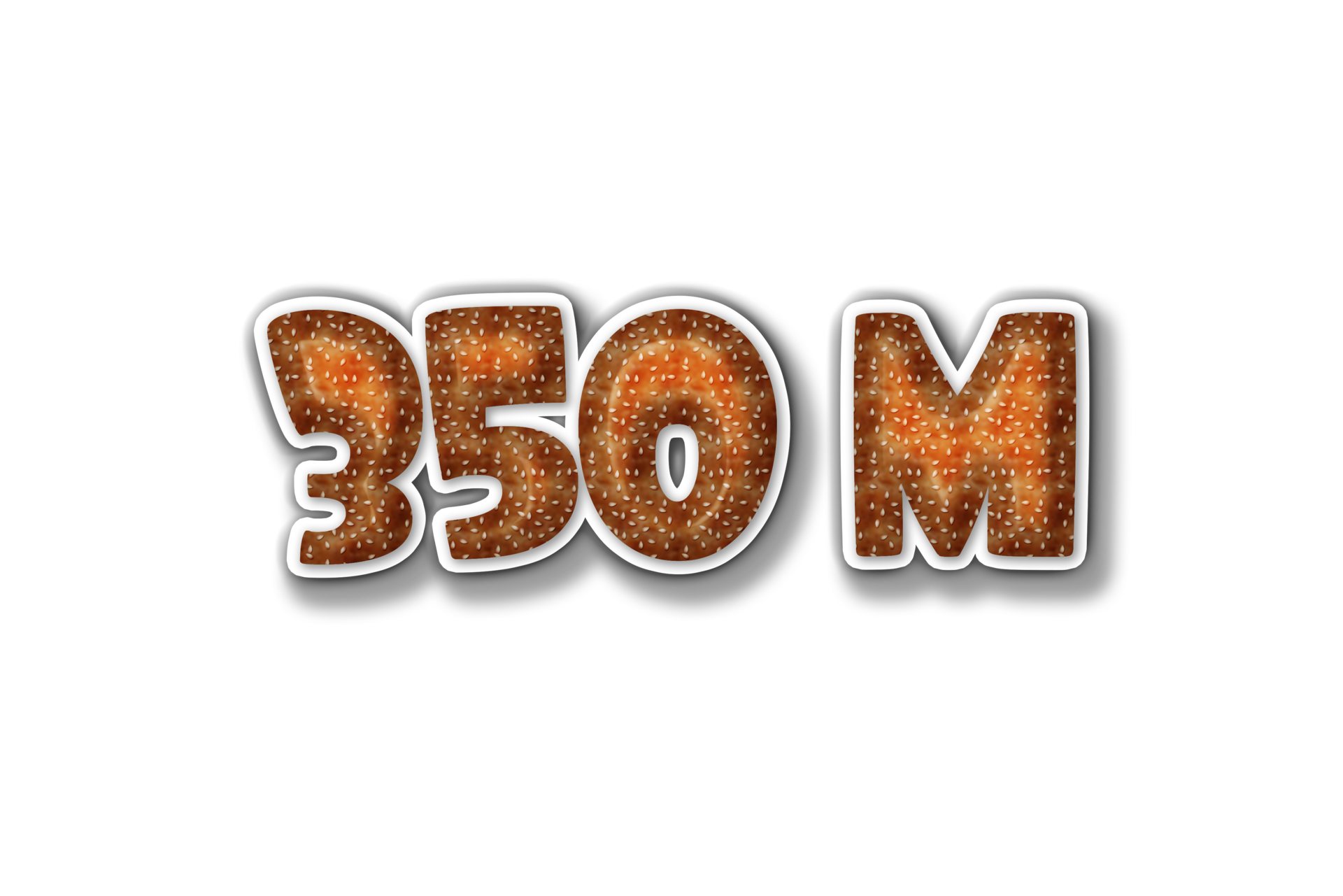 350-million-subscribers-celebration-greeting-number-with-burger-design