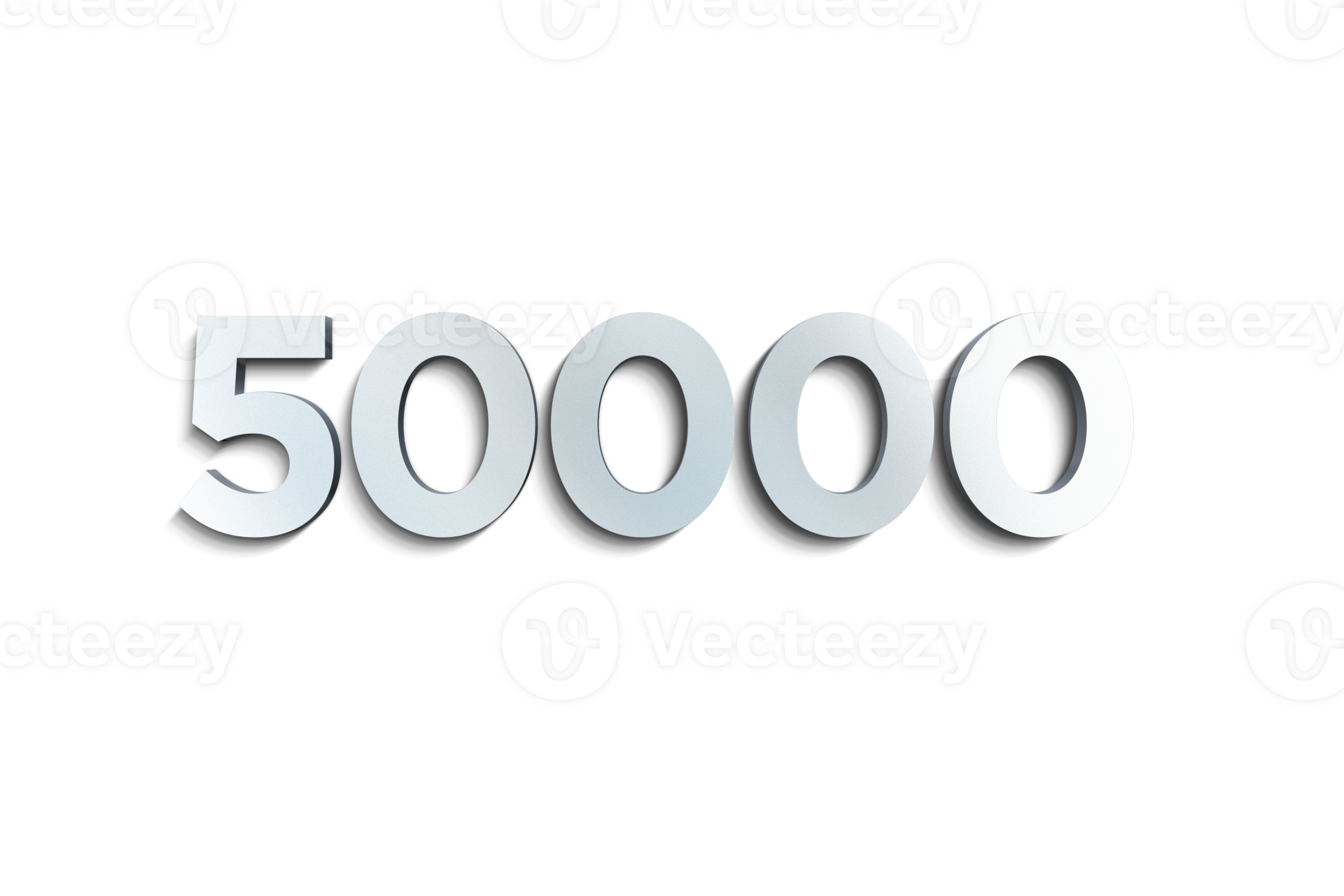 50000 subscribers celebration greeting Number with steel design 23945090 PNG