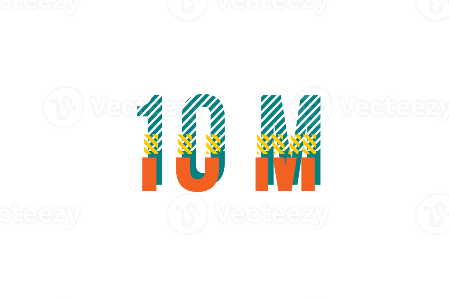 10 million subscribers celebration greeting Number with strips design 23945364 PNG