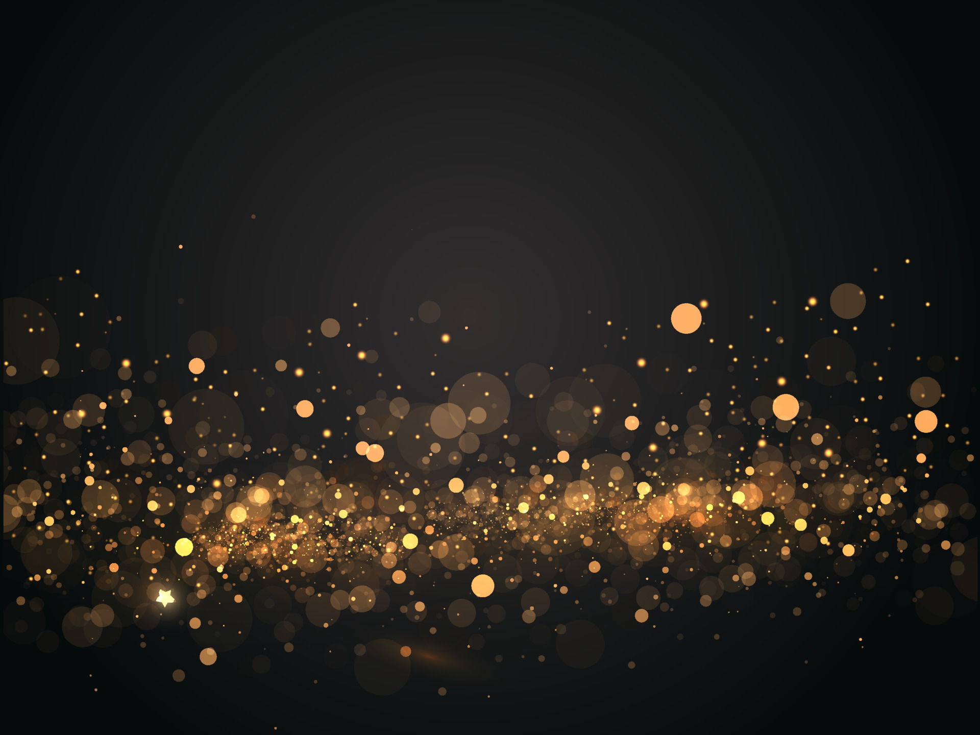 Abstract Golden Bokeh Lights Effect on Black Background. 23952193 Vector Art at Vecteezy