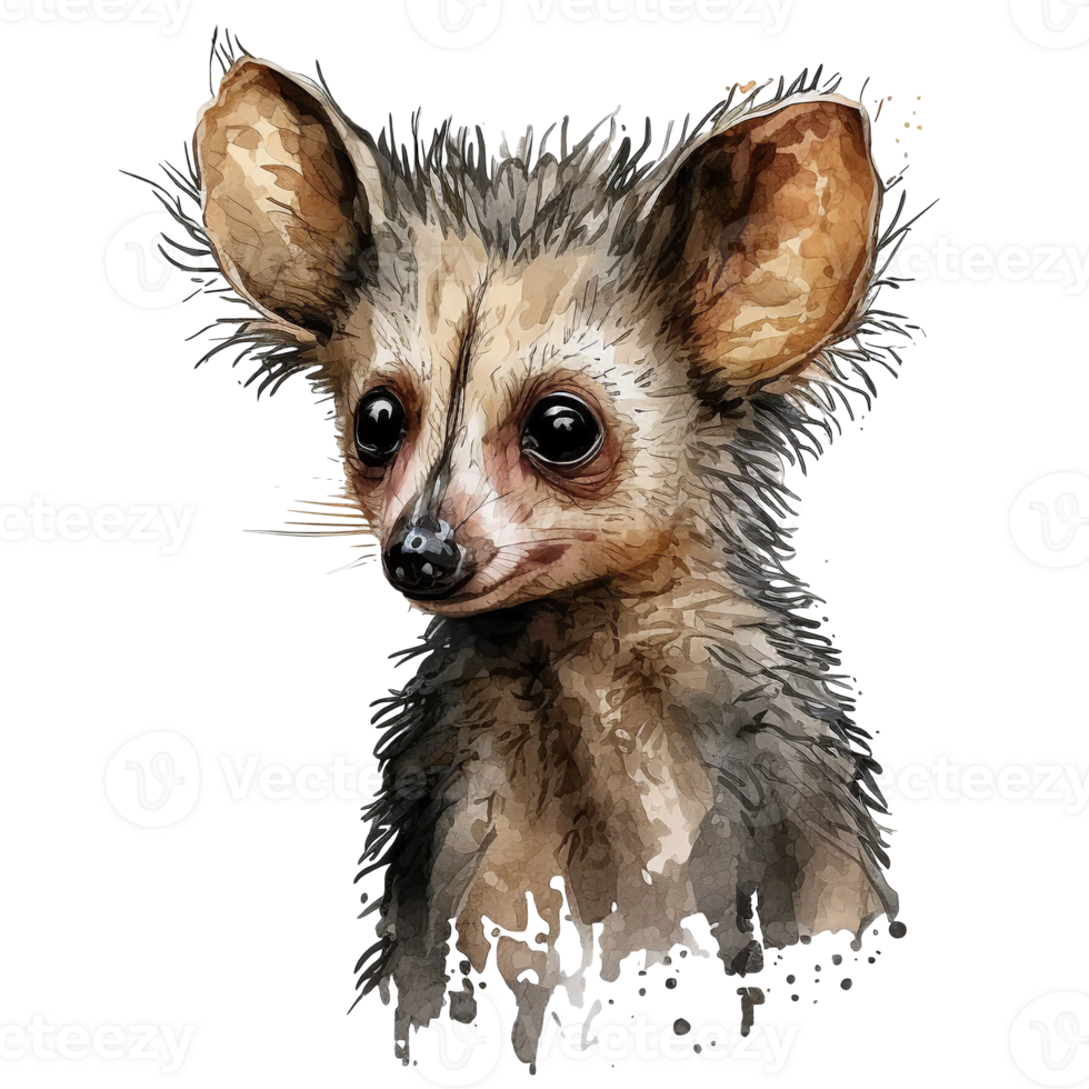Aye Aye animal watercolor illustration, 23954738 PNG