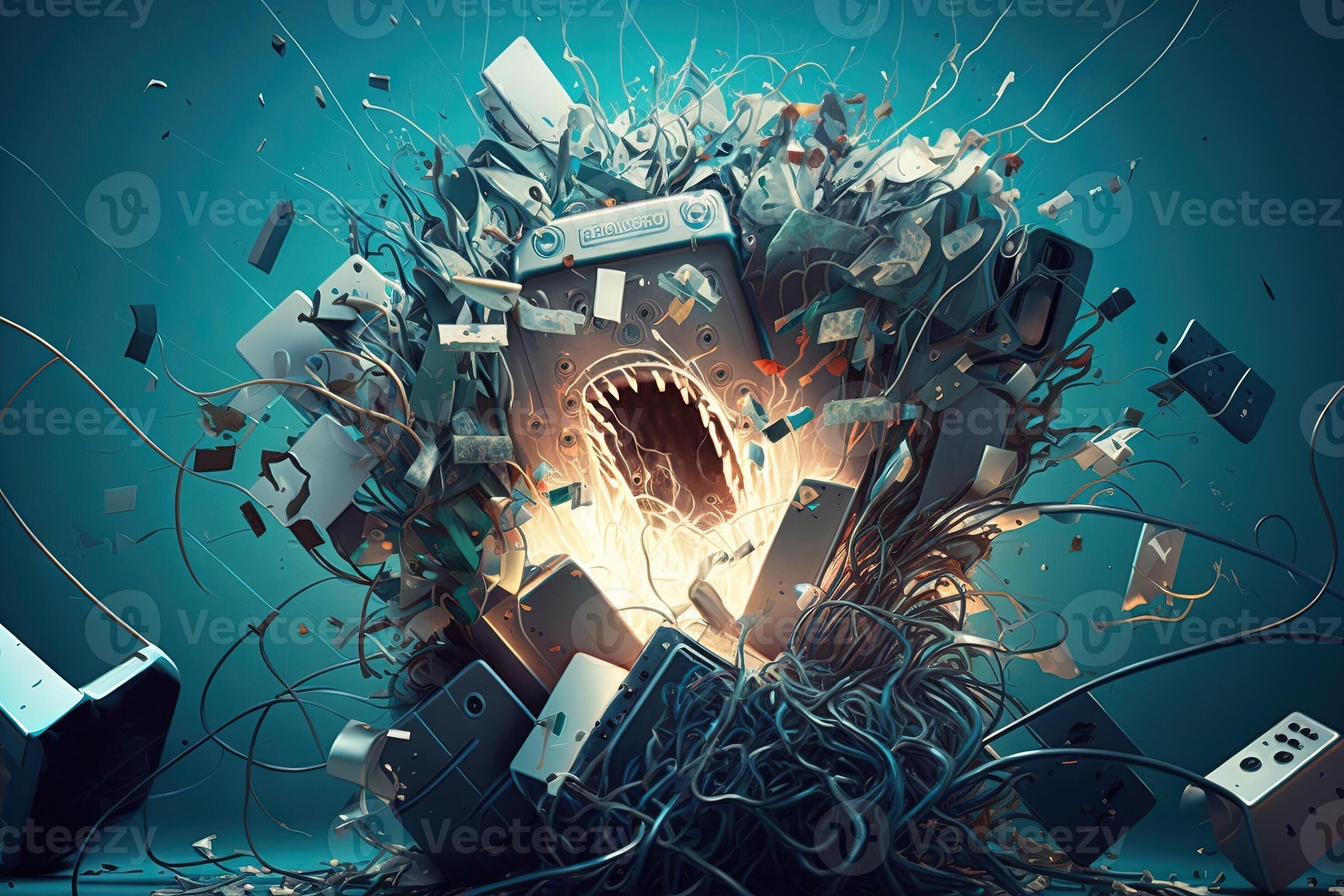 group of electronics gadgets exploding illustration 23961289 Stock ...