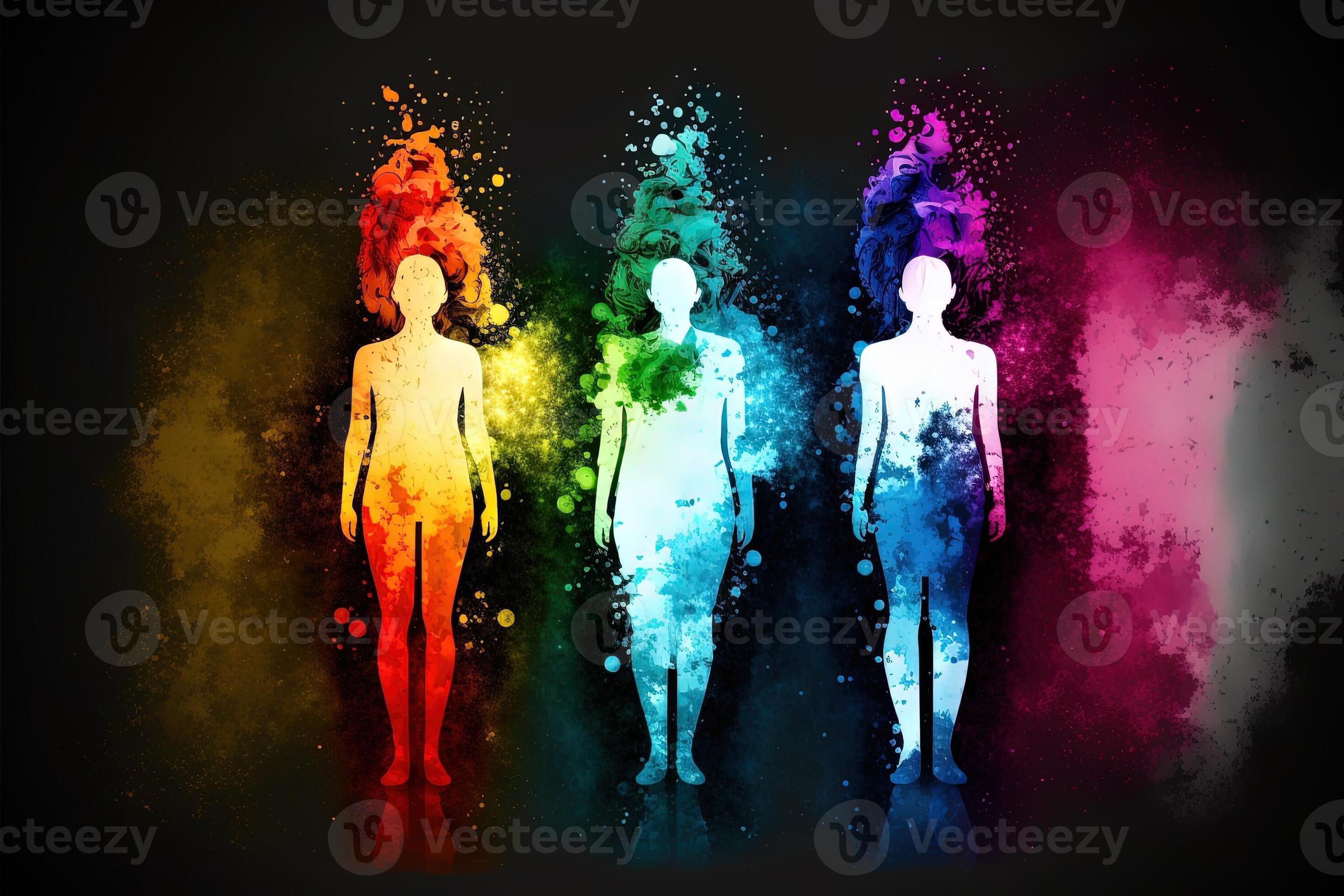 Gender Spectrum Abstract Concept Of Human Diversity Using Different