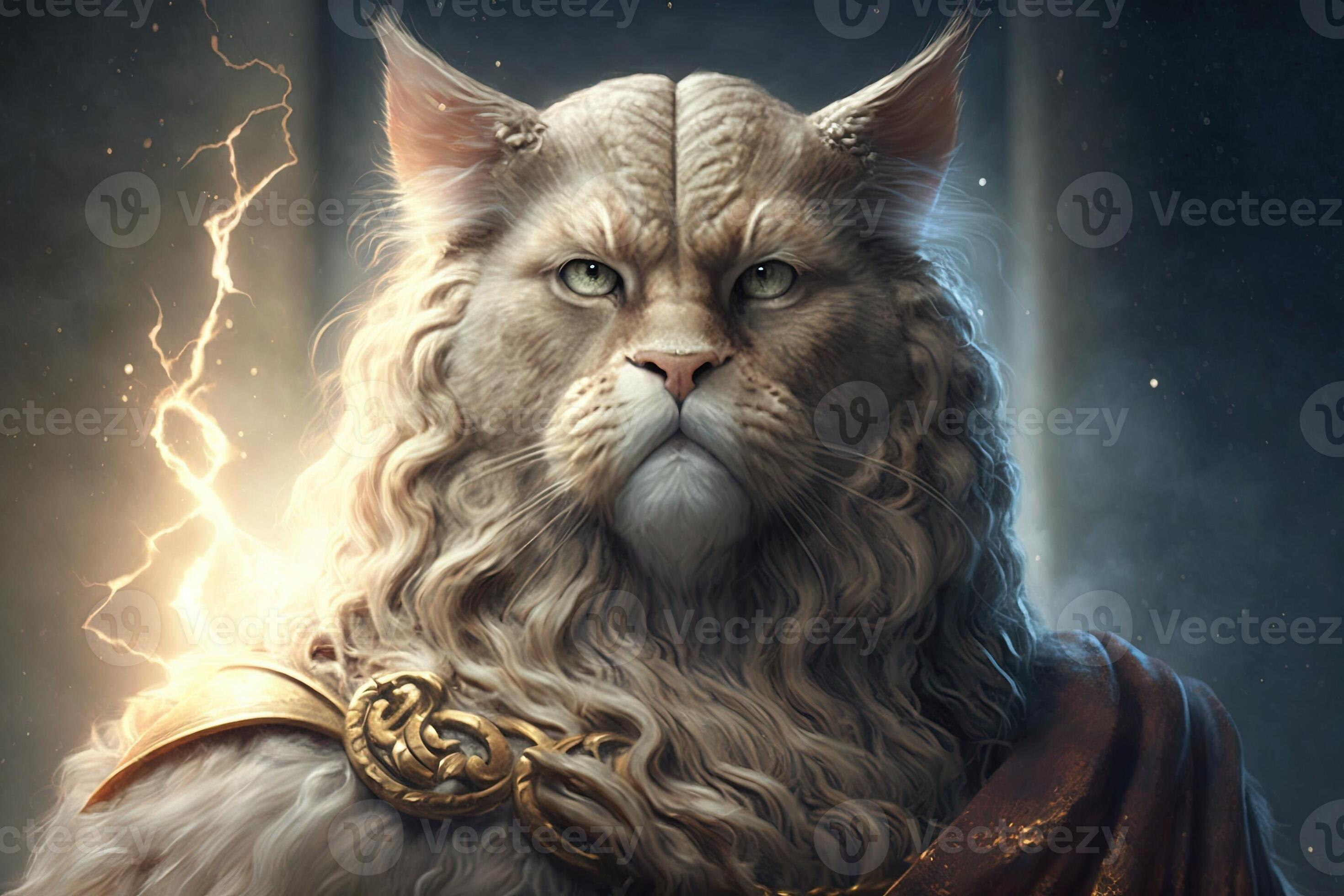 Zeus Jupiter as Cat Greek God illustration 23968842 Stock Photo at Vecteezy