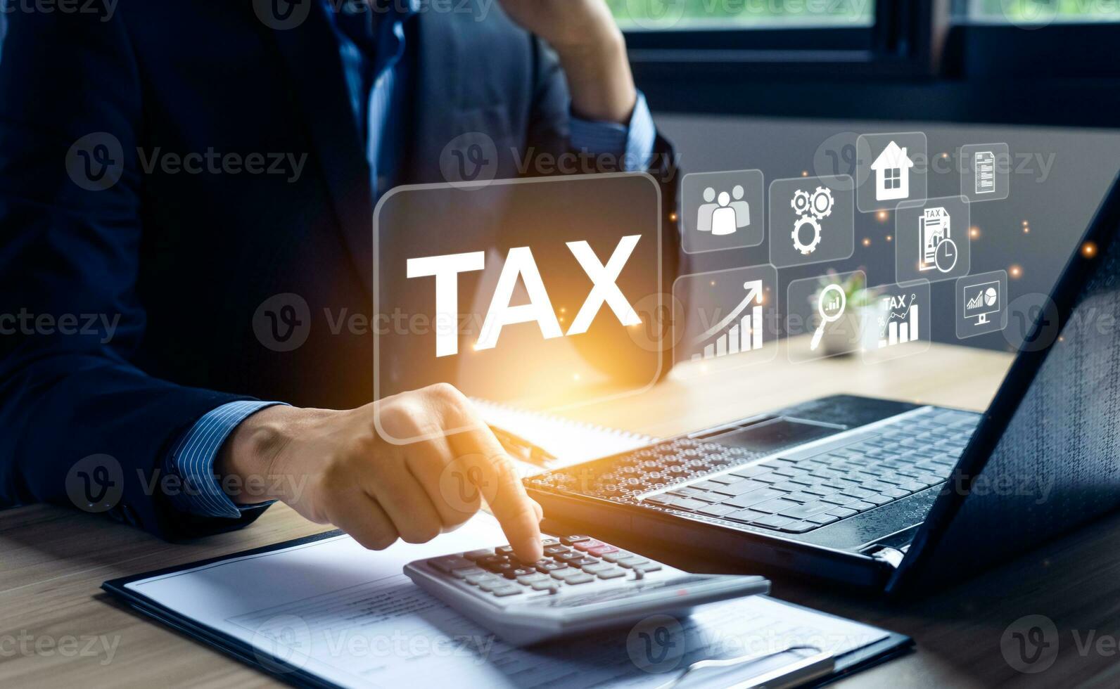Empresario Calculador Anual Impuestos Y Pago Impuestos Impuesto