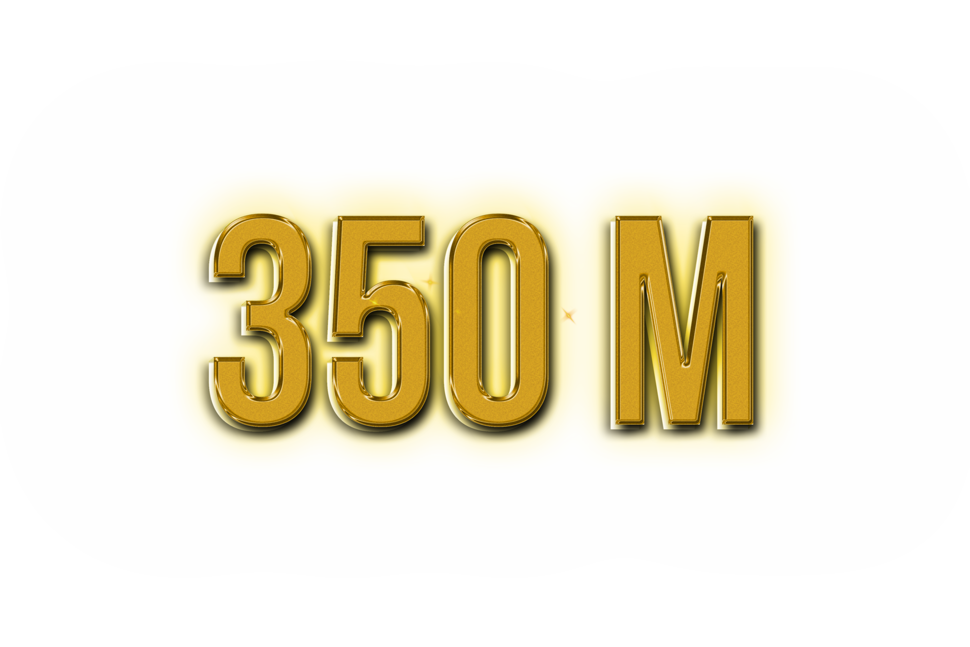 350 Million Subscribers Celebration Greeting Number With Golden Design