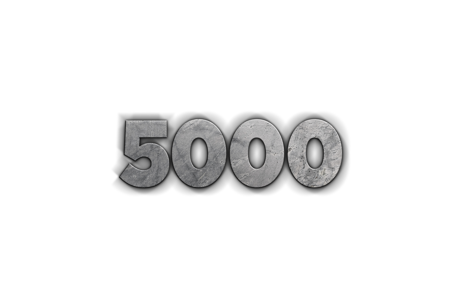 5000 subscribers celebration greeting Number with concrete design ... 5000 subscribers celebration greeting Number with concrete design ...
