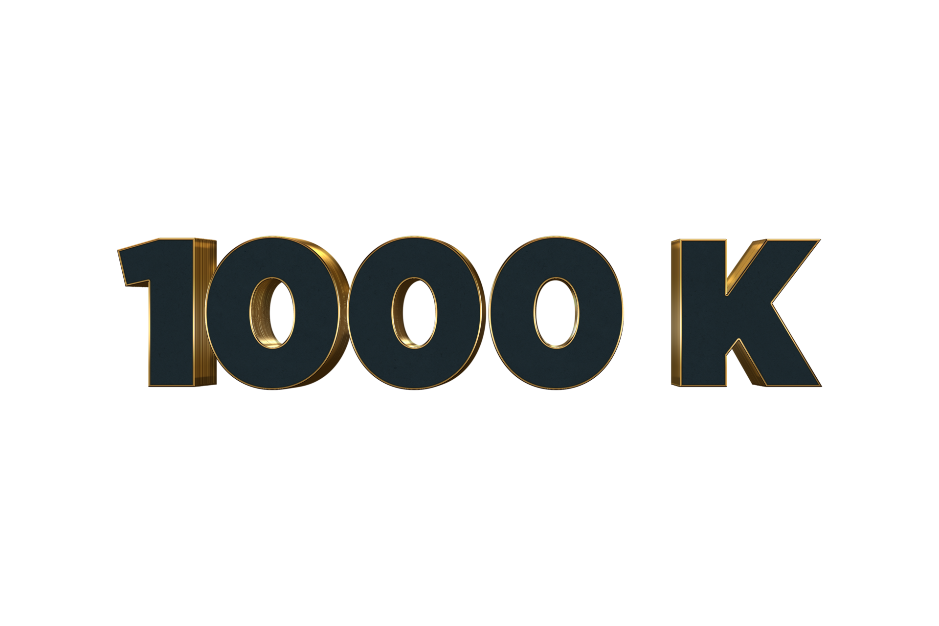 1000 k subscribers celebration greeting Number with luxury design 23974508 PNG