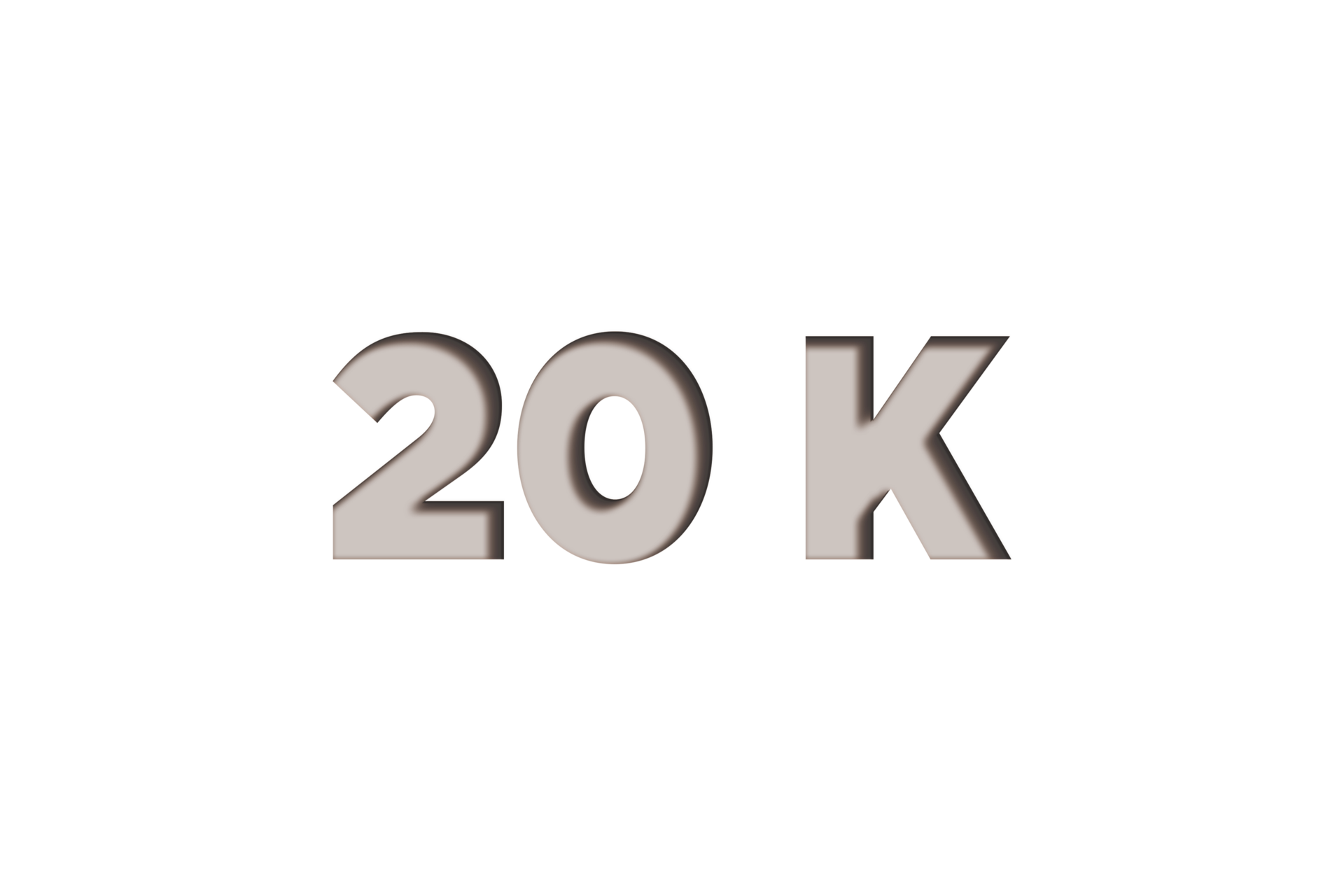 20 k subscribers celebration greeting Number with marble engraved design 23974603 PNG