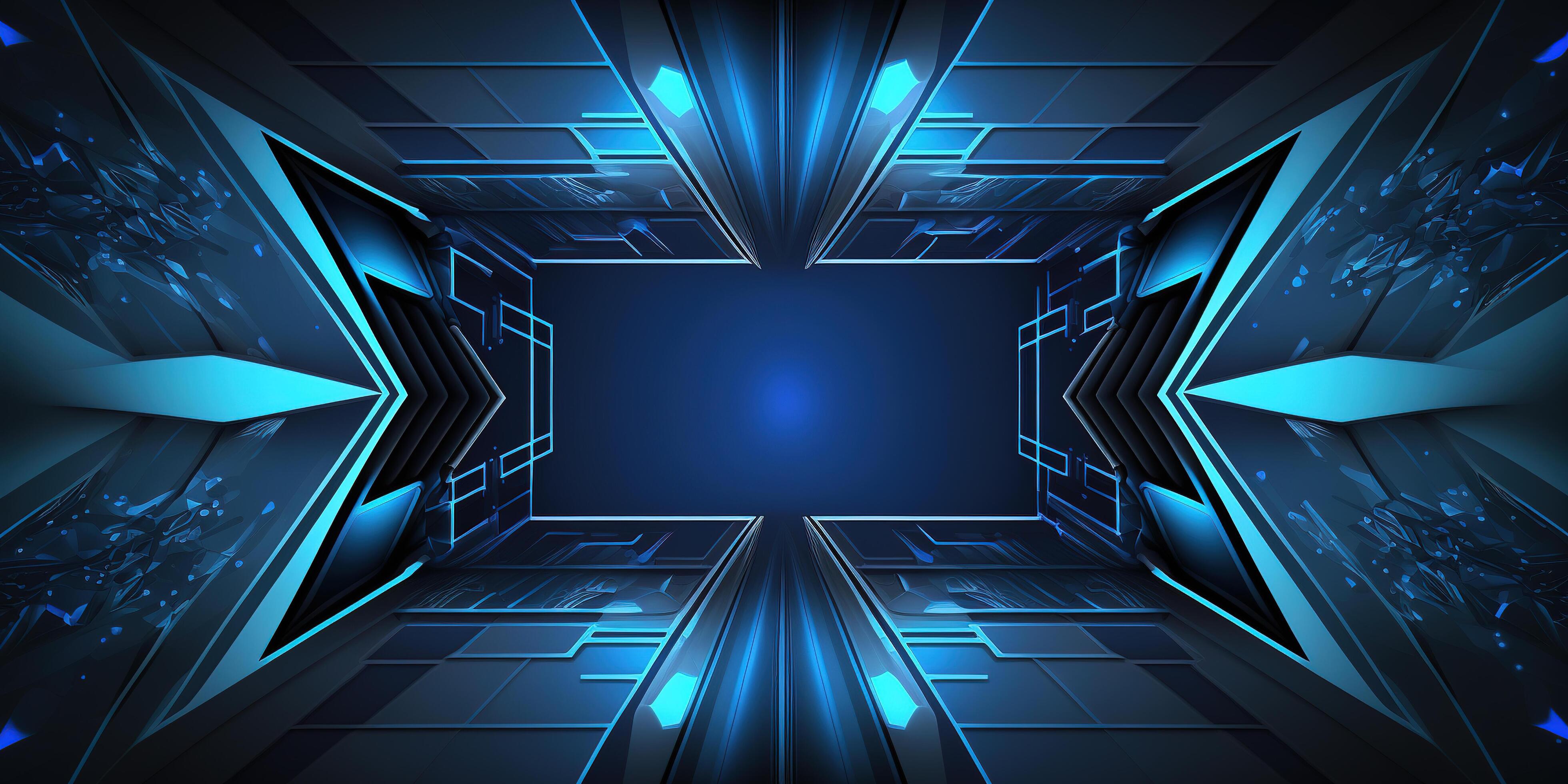 symmetrical blue tech abstract background with lines and shapes. 23978015 Stock Photo at Vecteezy