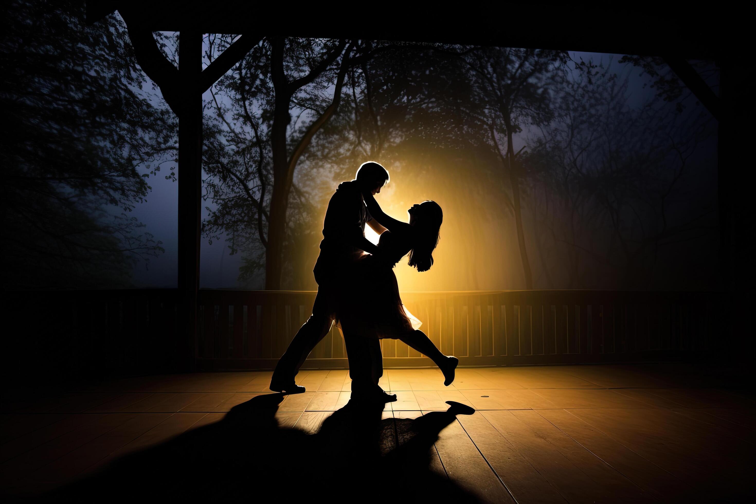 Romantic Couple Dance Silhouette