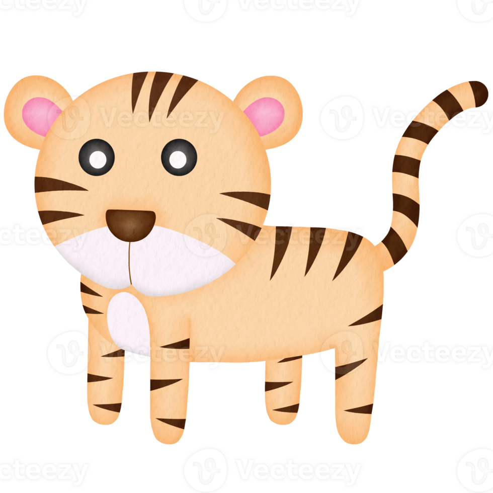 Tiger Cartoon Watercolor Illustration 23980325 Png