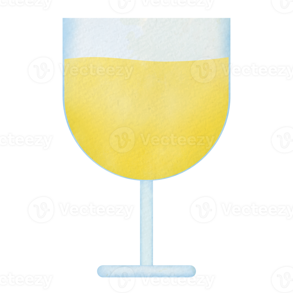Yellow Wine In A Wine Glass Watercolor Illustration 23980678 Png