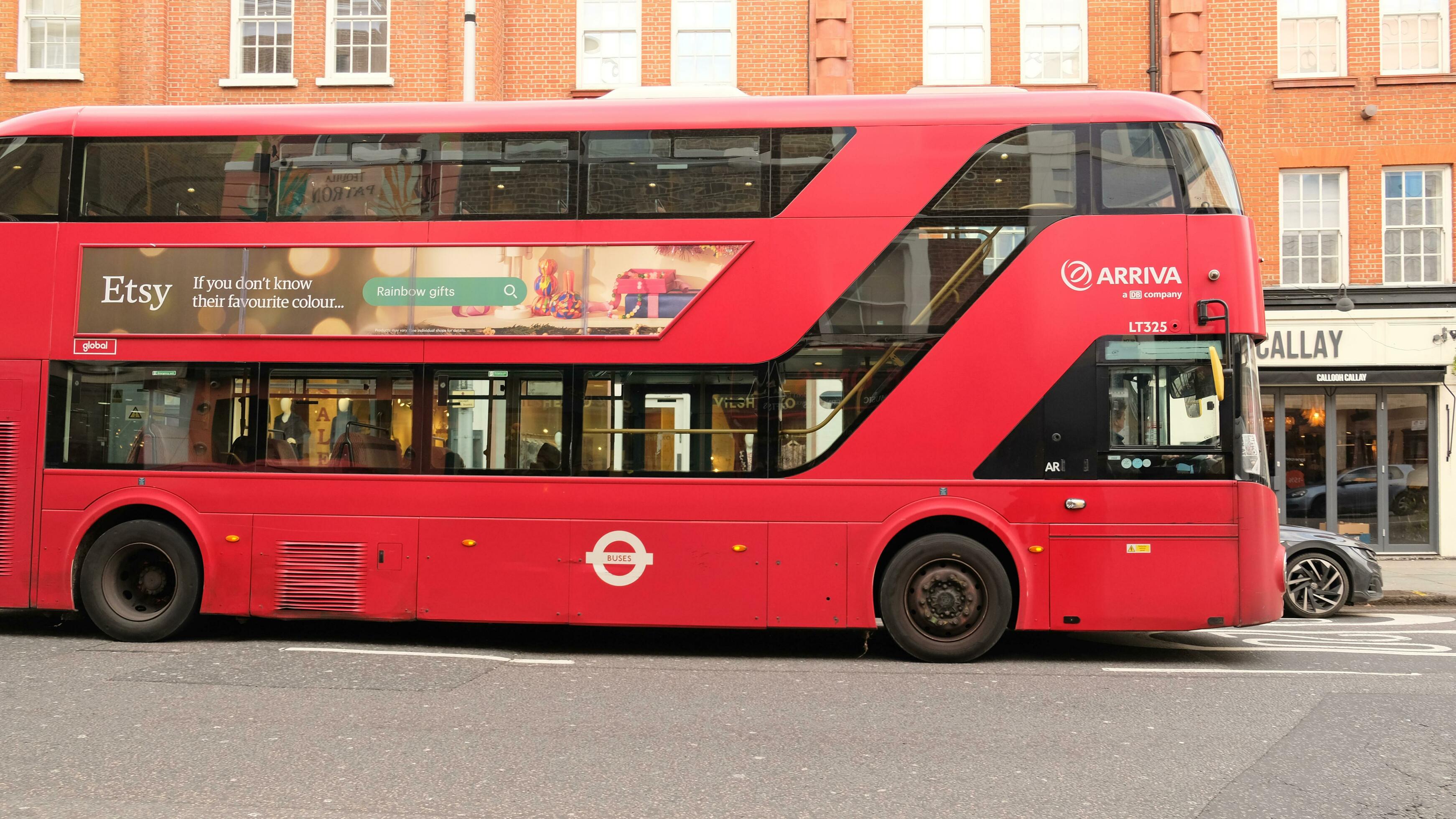 Famous Red Double Decker Bus in the center of the city London - January, 2023. Double-decker ...