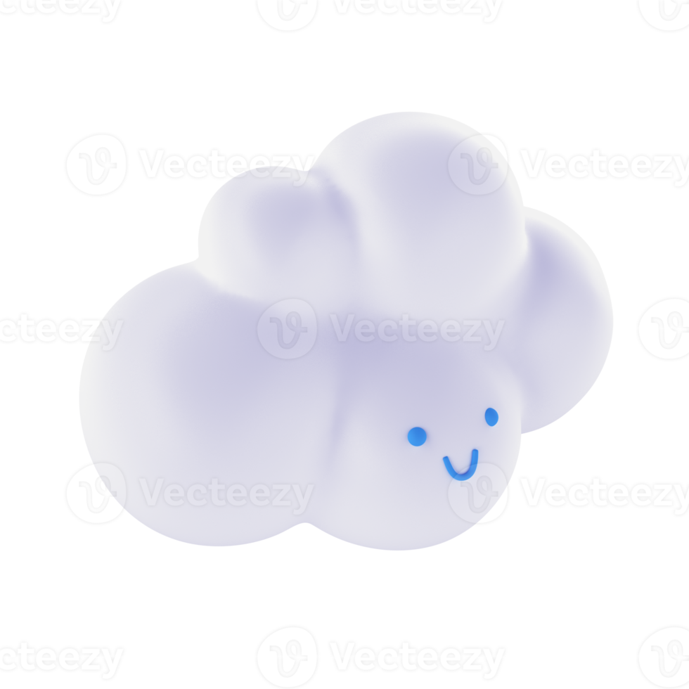 Light white 3d cloud icon face. Render soft round cartoon fluffy cloud ... Light white 3d cloud icon face. Render soft round cartoon fluffy cloud ...