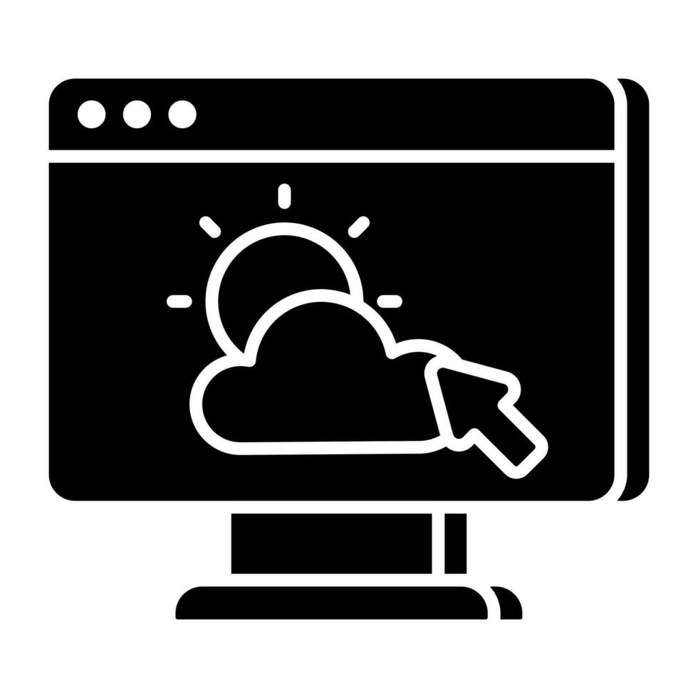 Online weather forecast icon in solid design available for insane ...