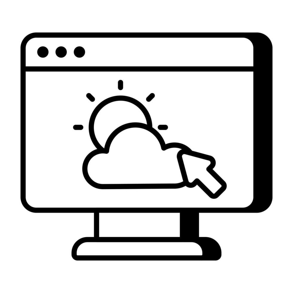Online weather forecast icon in linear design available for insane ...