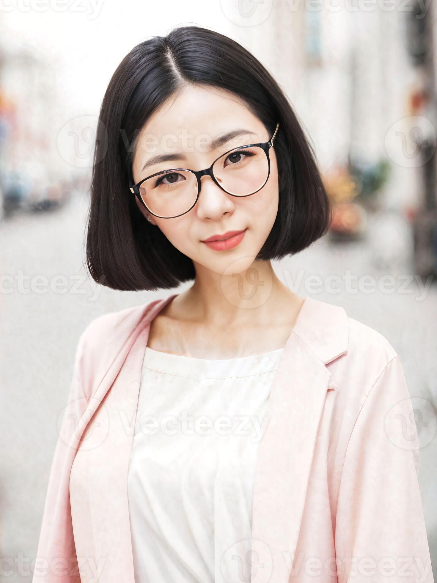 Asian Working Woman Pose For A Picture At Outdoor Park 23996066 Stock