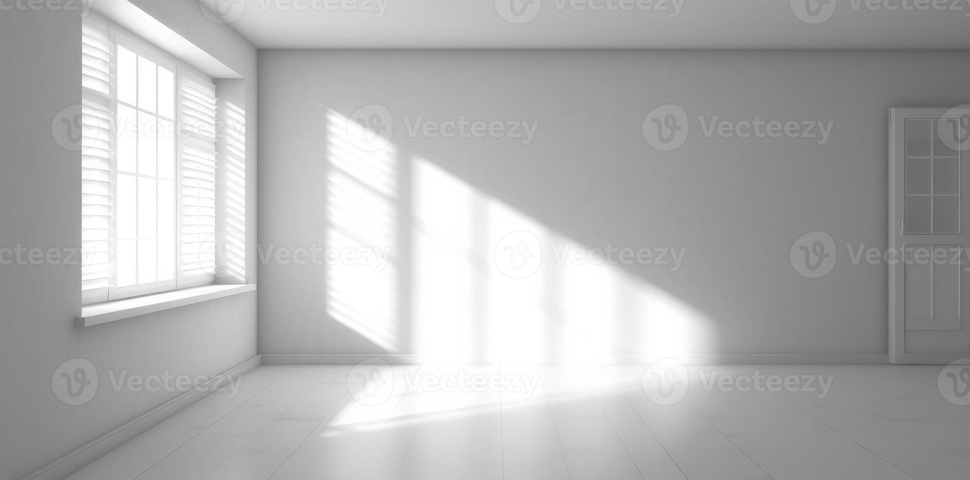 Shadows of a white window in an empty room. Minimalist background ...