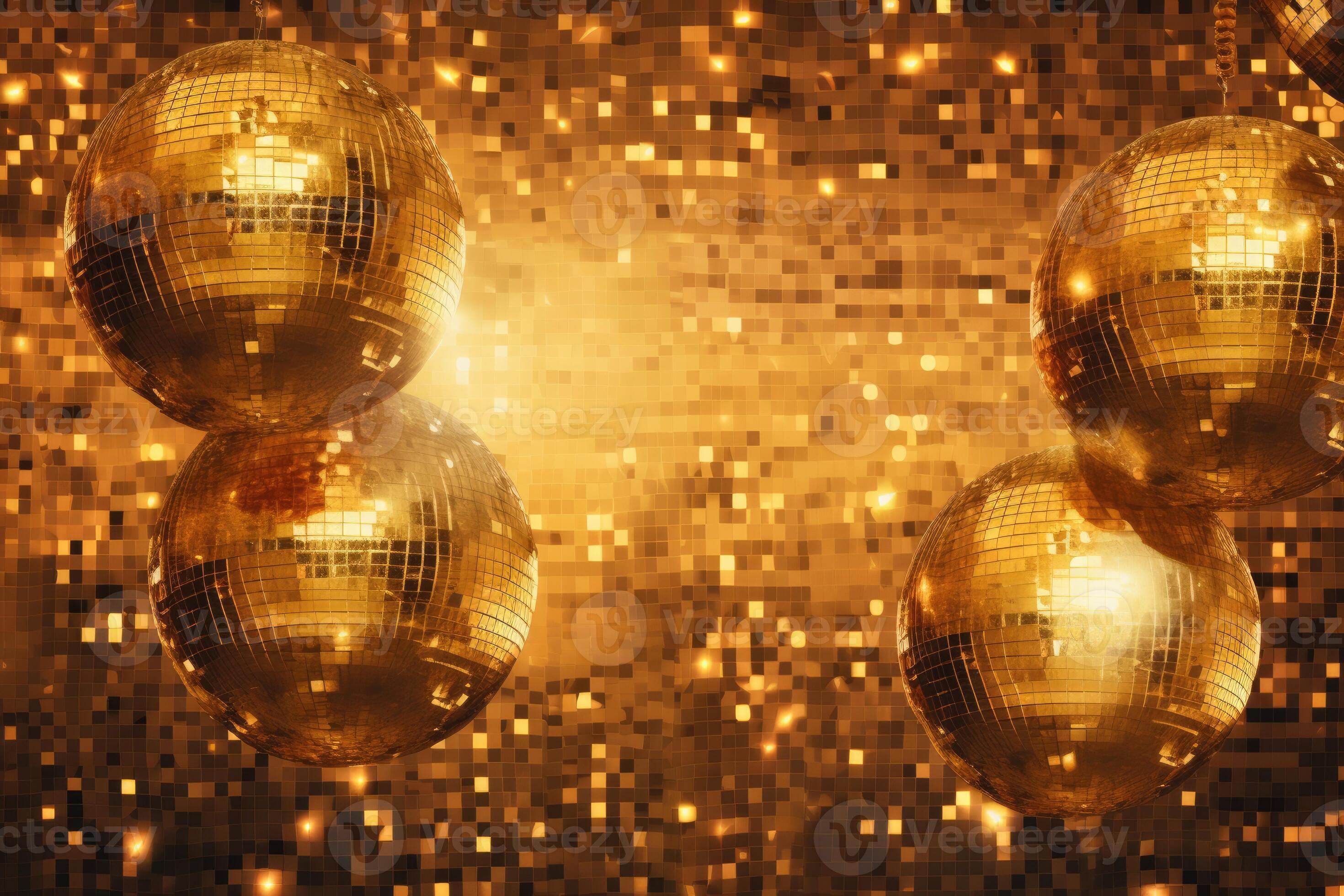Disco balls image in gold on golden background. 23998471 Stock Photo at ...