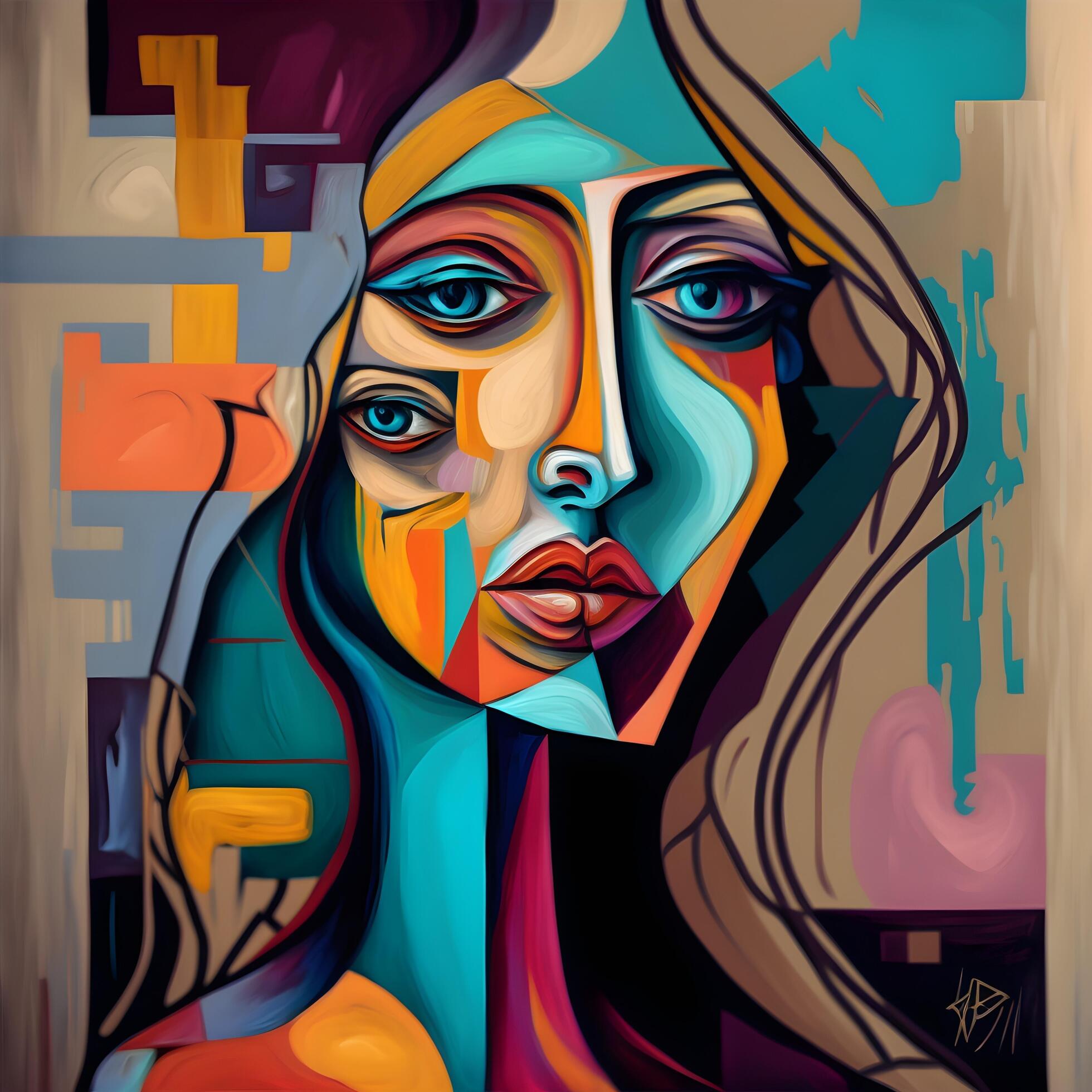 Abstract human oil paintings for wall decor modern art women modern art ...