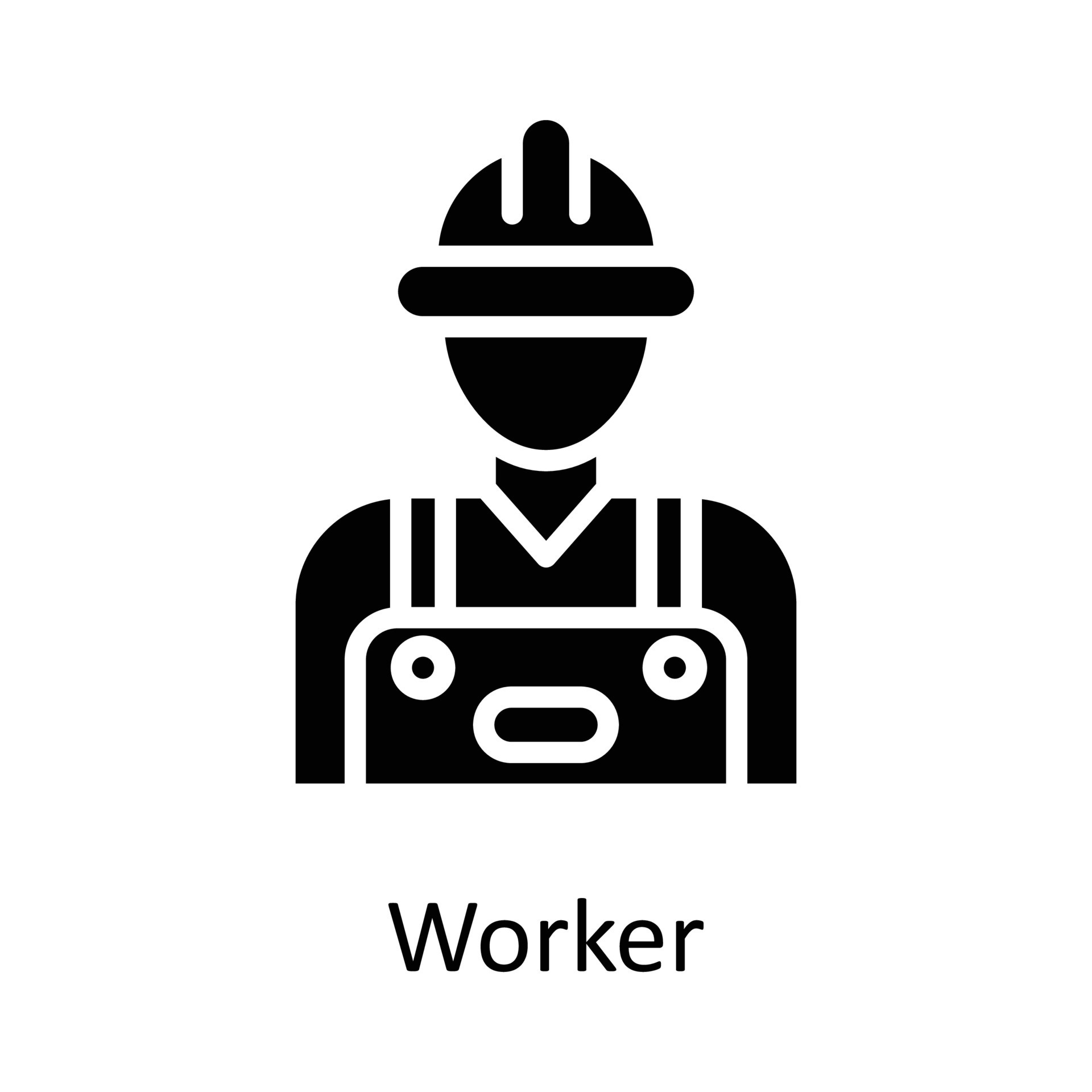 Worker Vector Solid Icon Design Illustration Time Management Symbol On White Background Eps 10