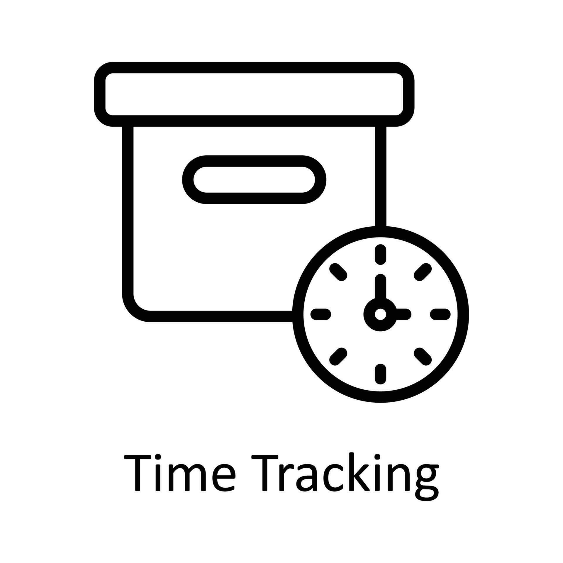 Time Tracking Vector Outline Icon Design Illustration Time Management