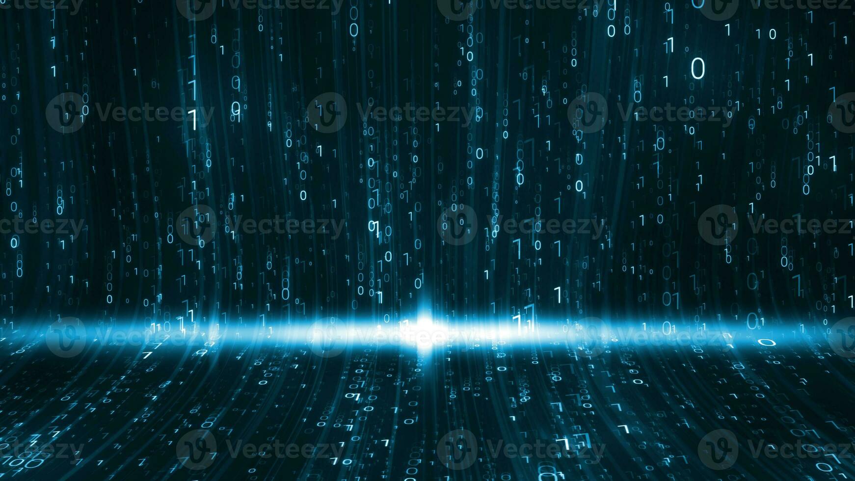 Lots Of Matrix Binary Code Random Number Falling Slide On The Floor Light Flare Background