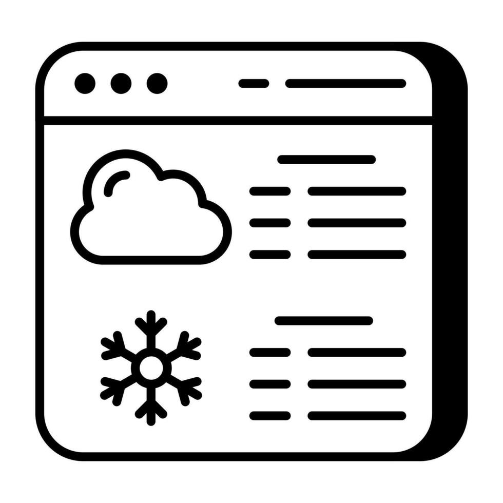 Online weather forecast icon in linear design available for insane ...
