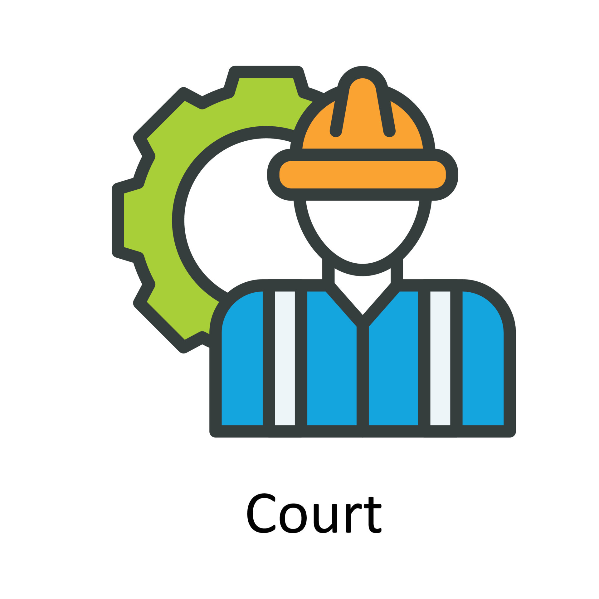 Court Vector Fill Outline Icon Design Illustration Time Management