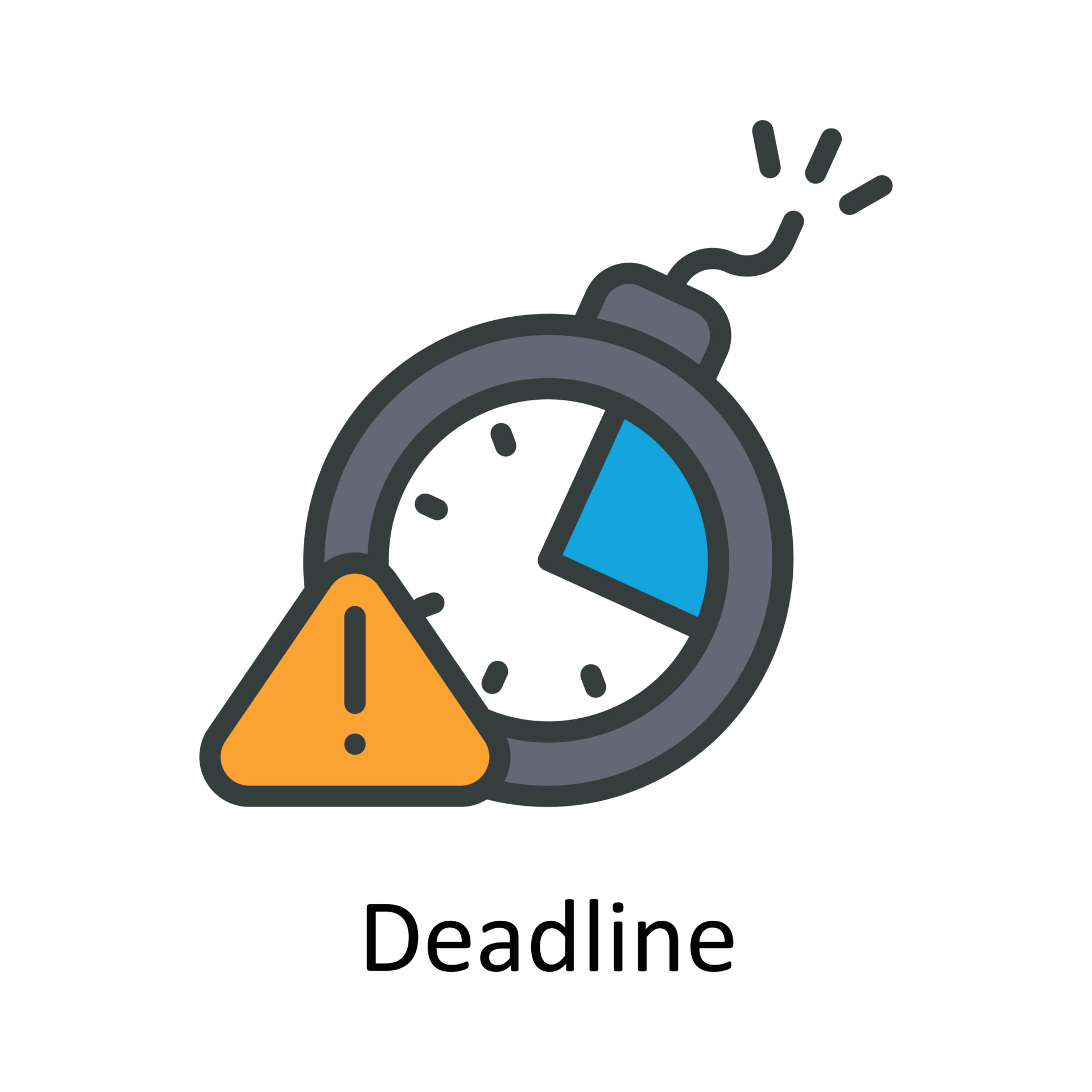 Deadline Vector Fill Outline Icon Design Illustration Time Management