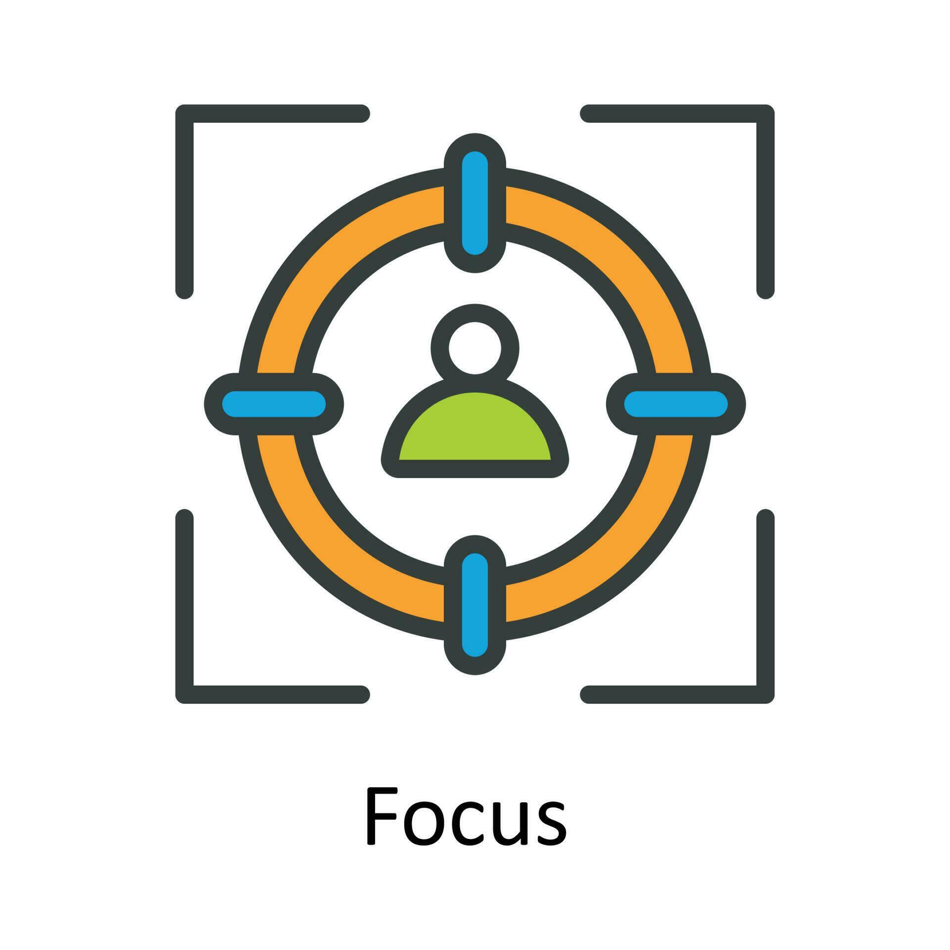 Focus Vector Fill Outline Icon Design Illustration Time Management