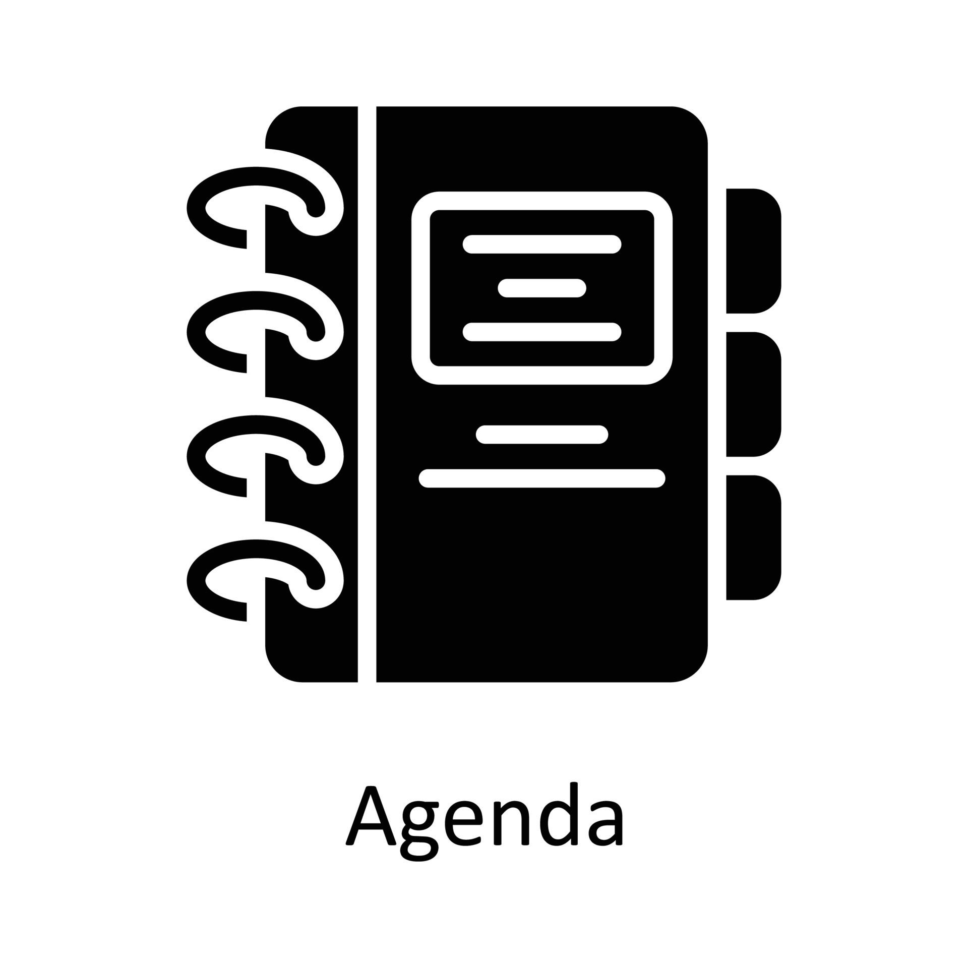Agenda Vector Solid Icon Design Illustration Time Management Symbol On