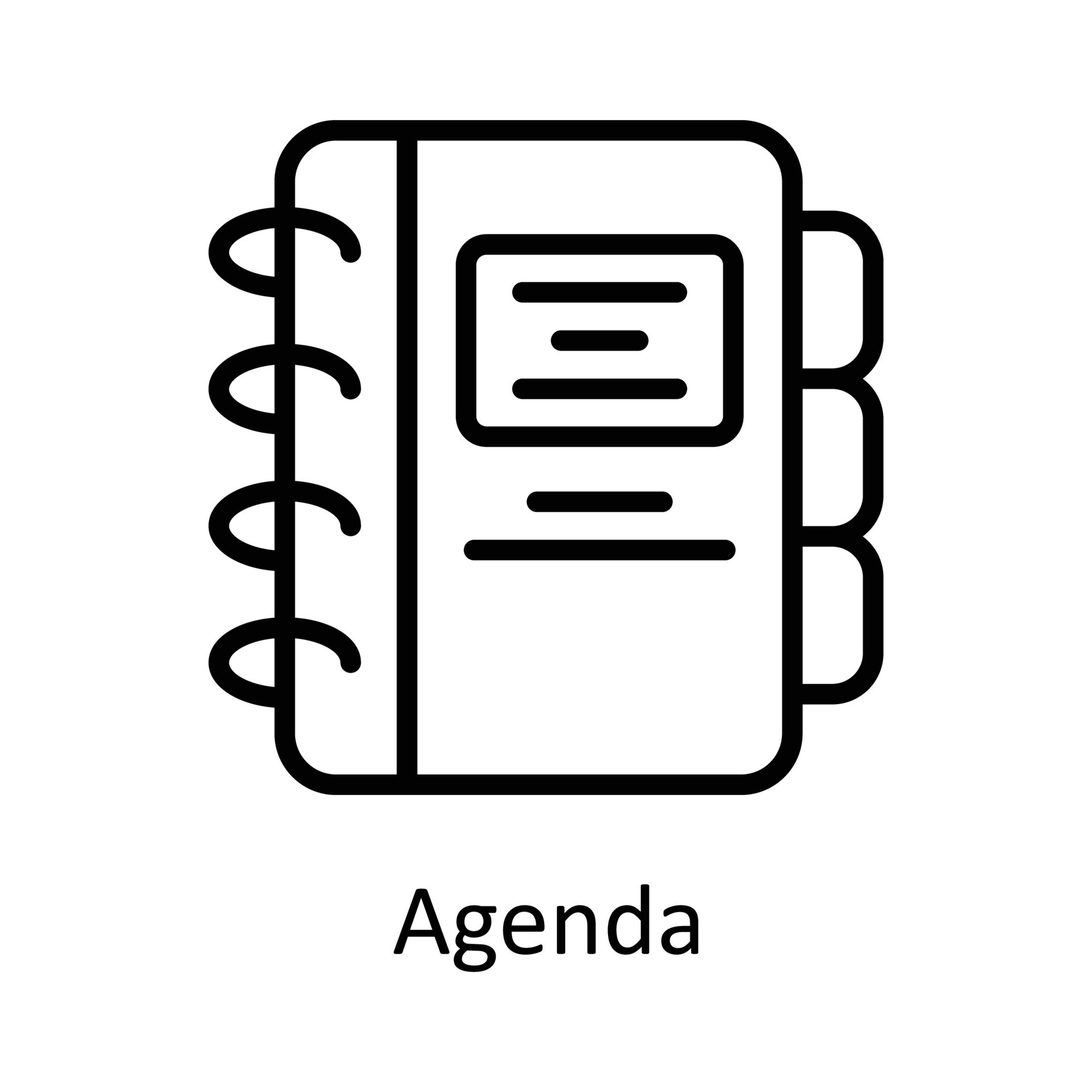 Agenda vector outline Icon Design illustration. Time Management Symbol ... Agenda vector outline Icon Design illustration. Time Management Symbol ...