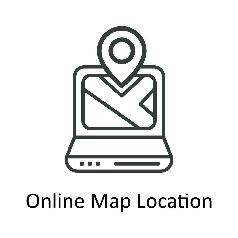 Online Map Location Vector Outline Icon Design Illustration Location And Map Symbol On White