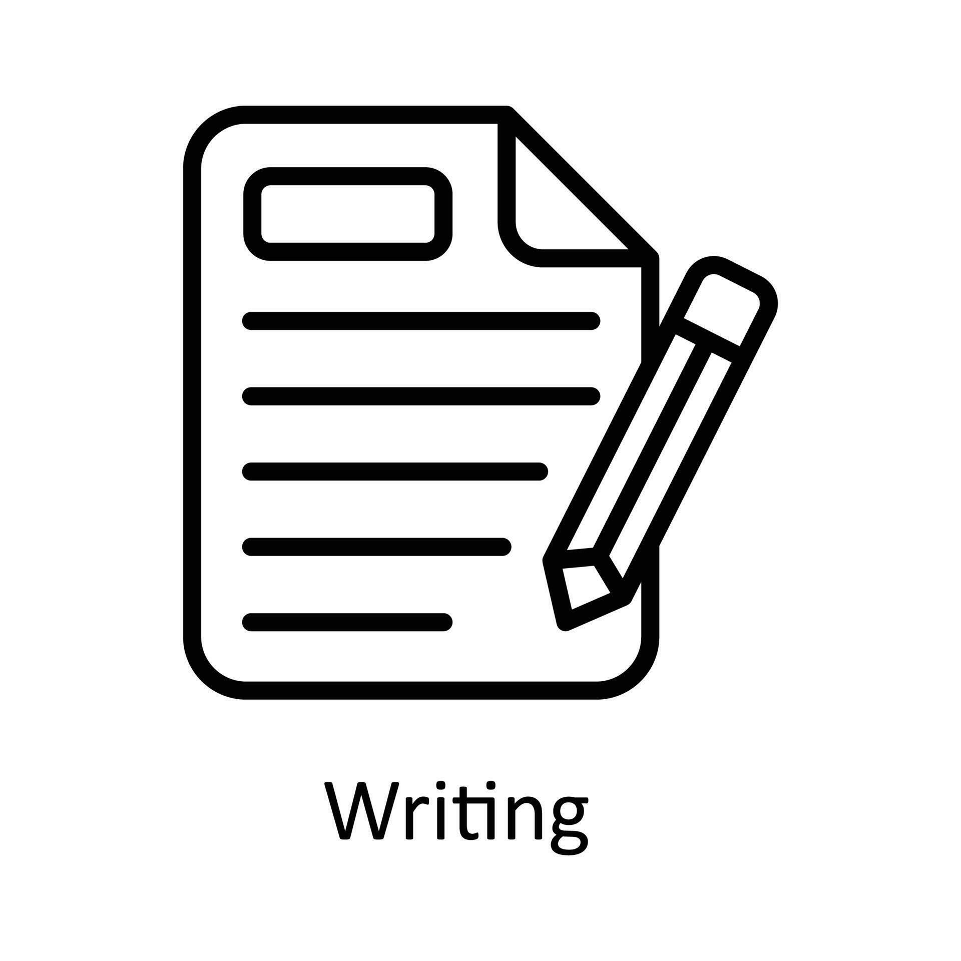 Writing vector outline Icon Design illustration. Work in progress Symbol on White background EPS ...