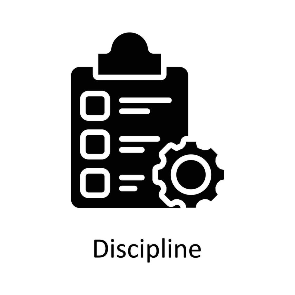 Discipline vector Solid Icon Design illustration. Time Management Symbol on White background EPS ...