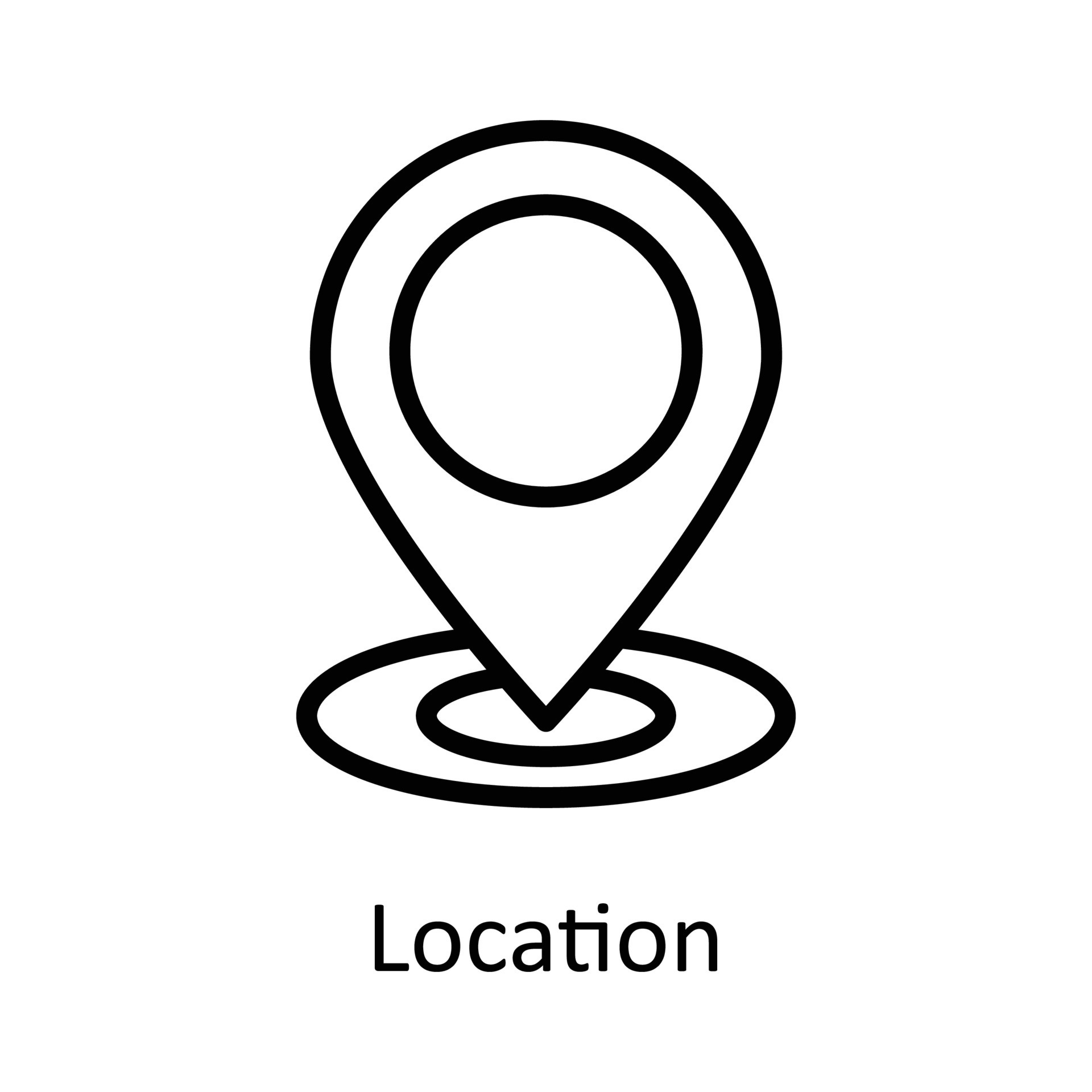 Location Vector Outline Icon Design Illustration Location And Map Symbol On White Background