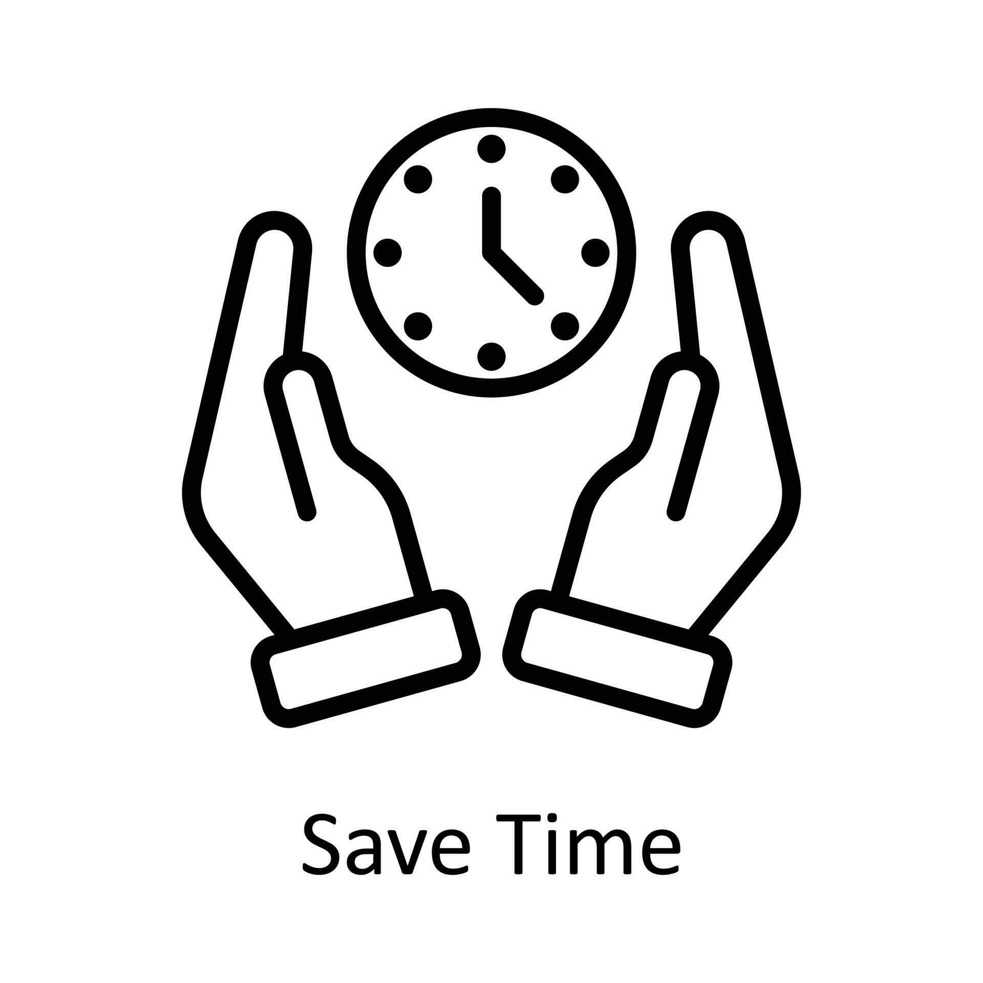 Save Time vector outline Icon Design illustration. Time Management ...