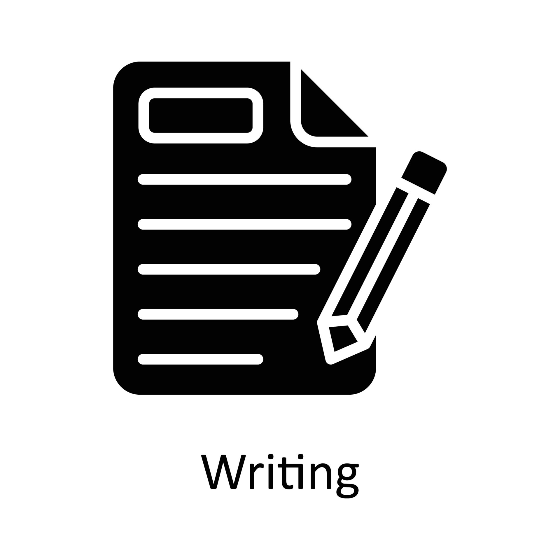 Writing Vector Solid Icon Design Illustration Work In Progress Symbol On White Background Eps