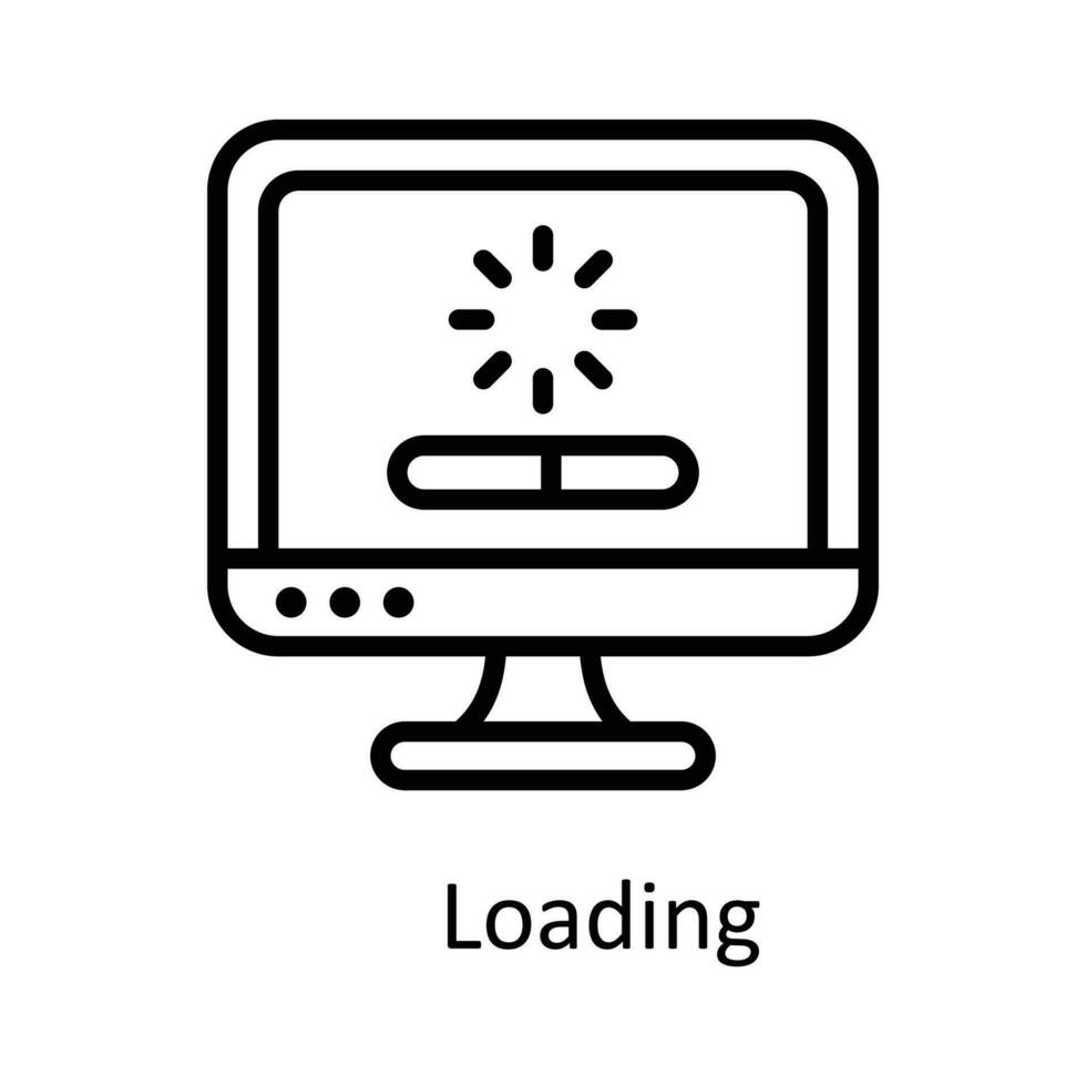 Loading vector outline Icon Design illustration. Work in progress Symbol on White background EPS ...